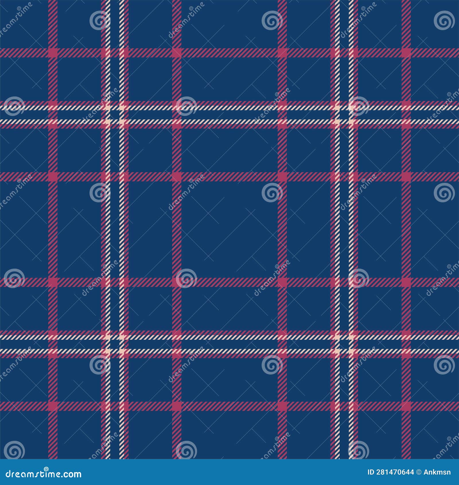 Plaid Seamless Pattern in Blue. Check Fabric Texture Stock Vector ...