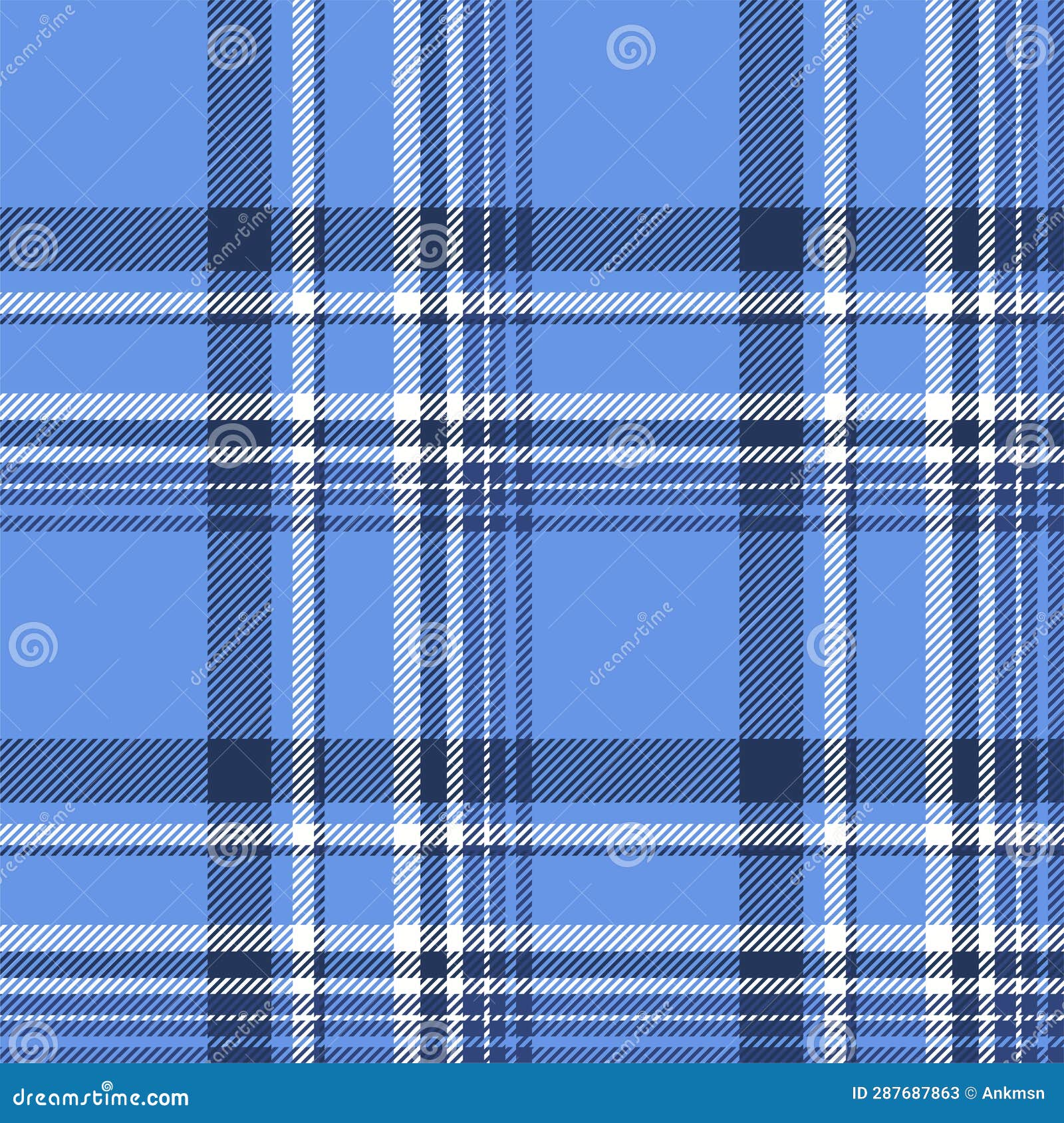 Plaid Seamless Pattern in Blue. Check Fabric Texture Stock Vector ...