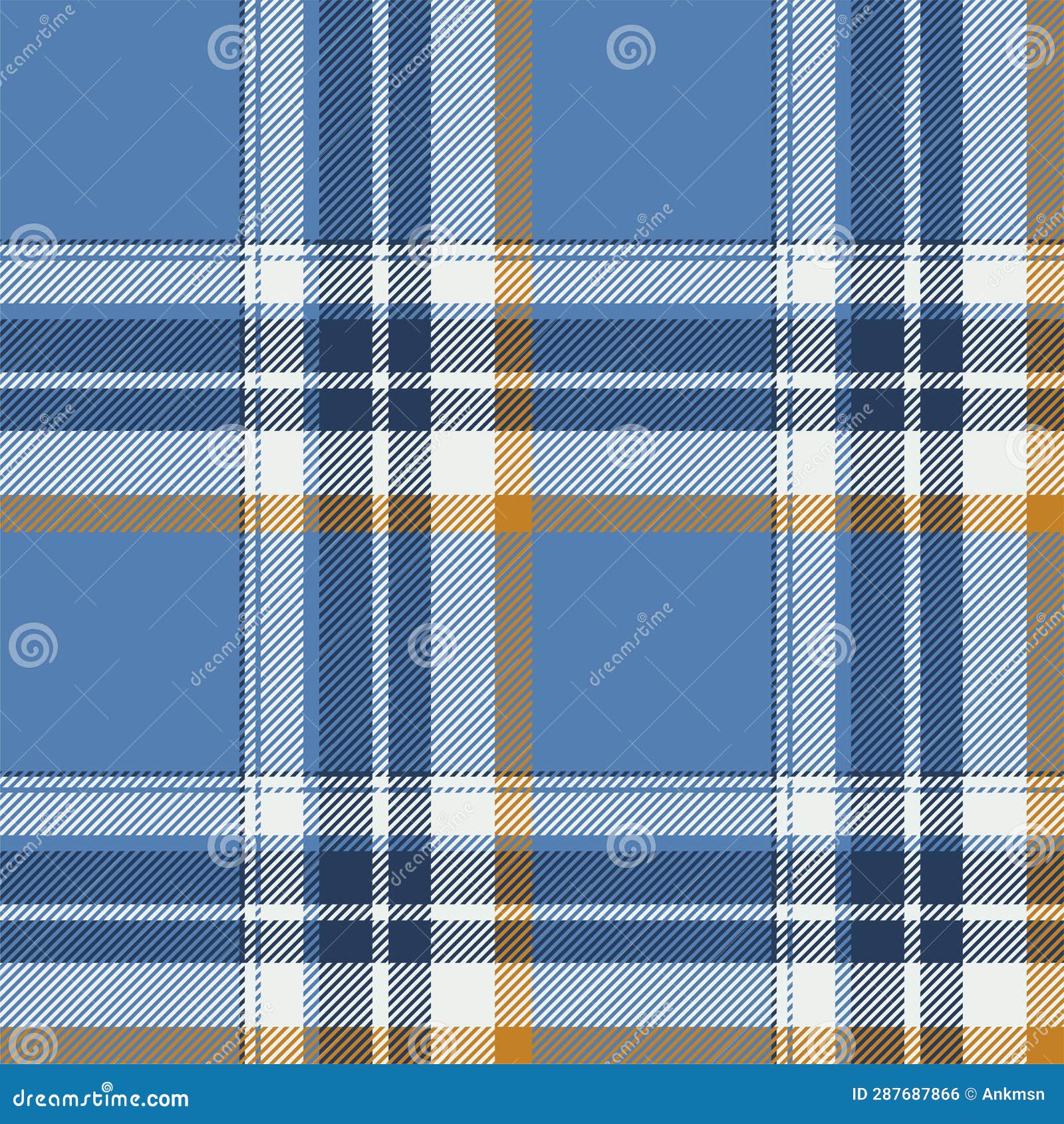 Plaid Seamless Pattern in Blue. Check Fabric Texture Stock Vector ...
