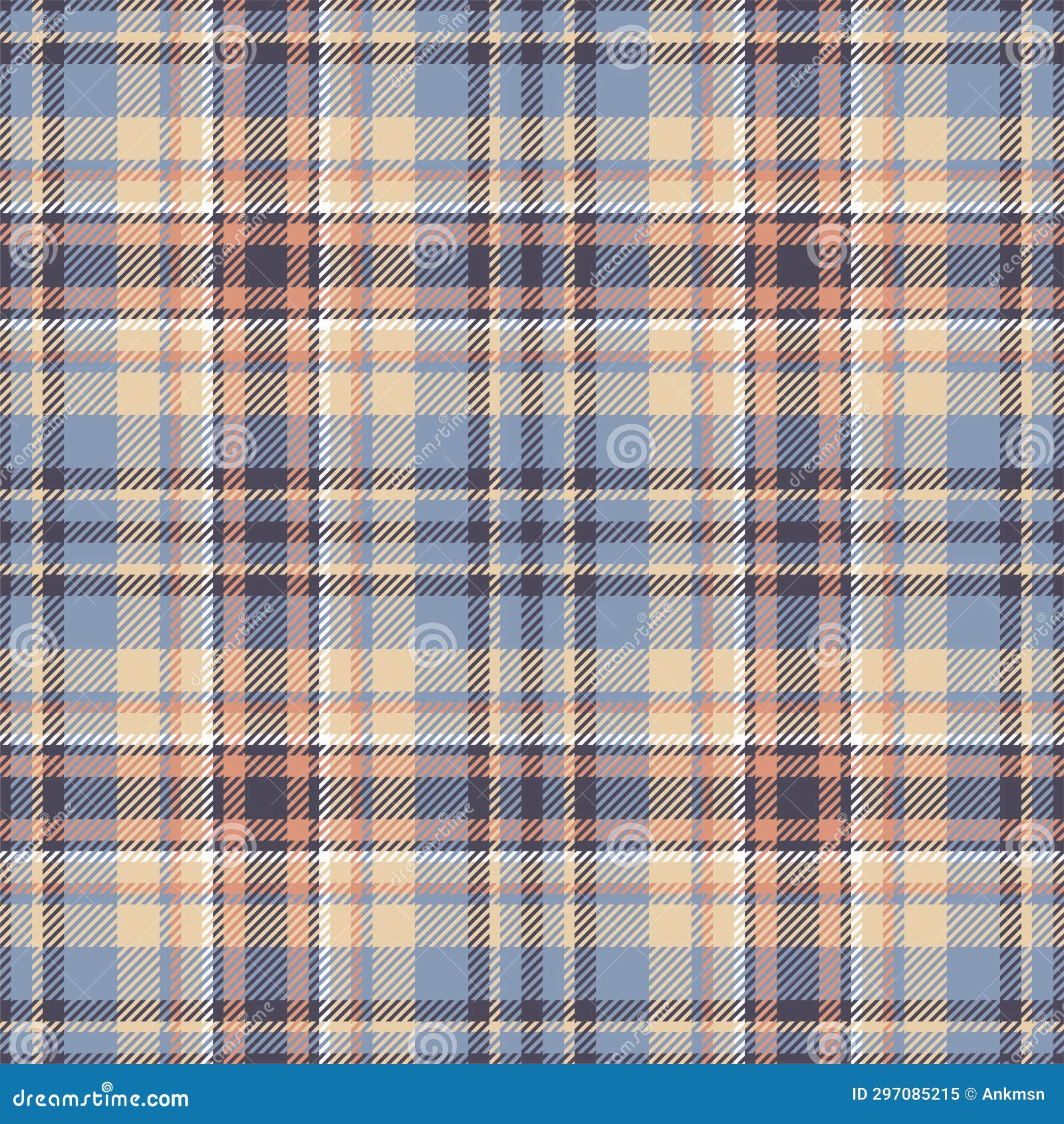 Plaid Seamless Pattern in Blue. Check Fabric Texture Stock Illustration ...