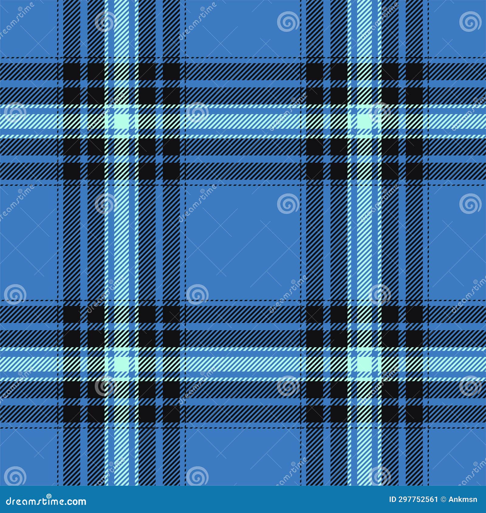 Plaid Seamless Pattern in Blue. Check Fabric Texture Stock Vector ...