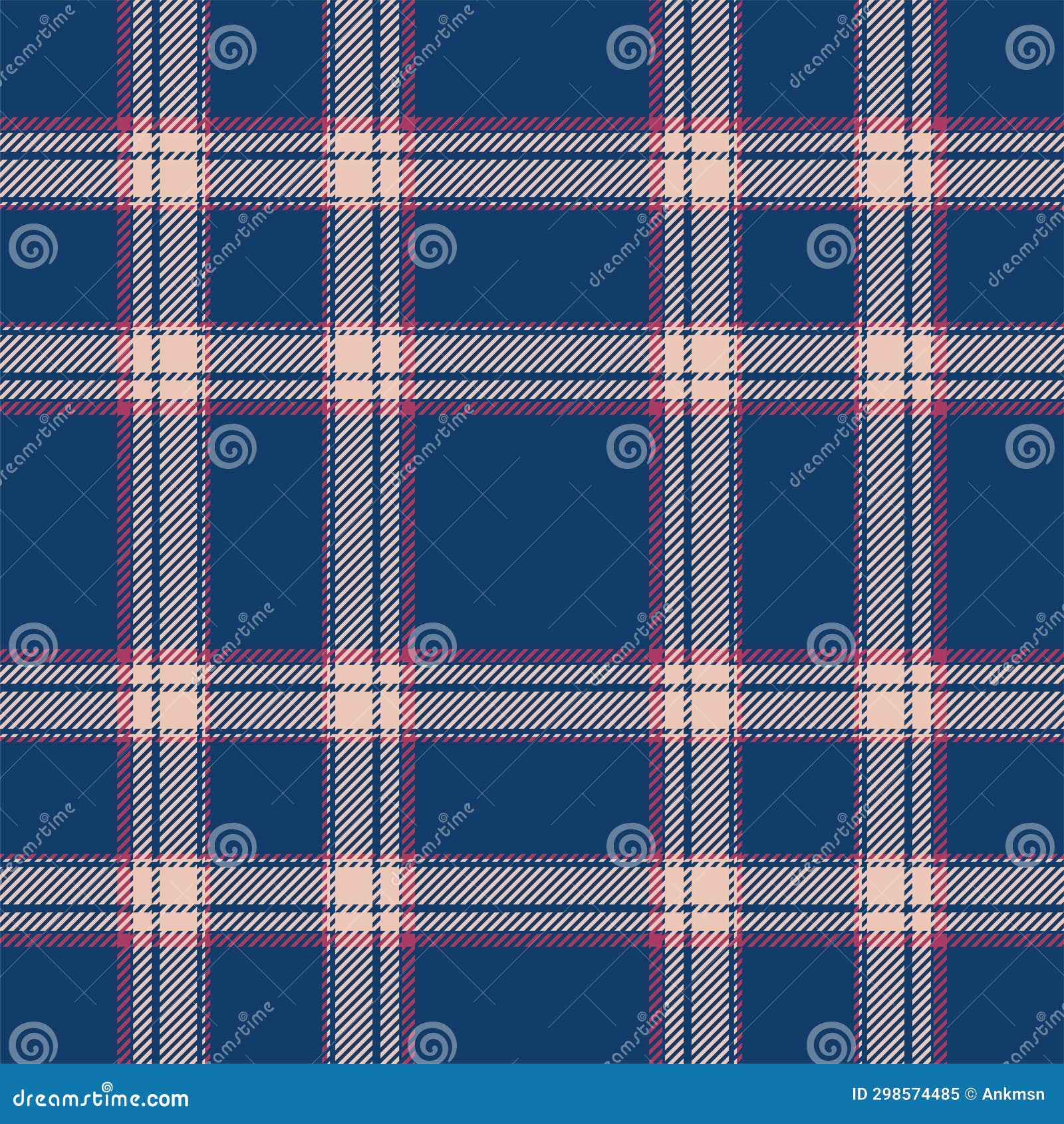 Plaid Seamless Pattern in Blue. Check Fabric Texture Stock Illustration ...
