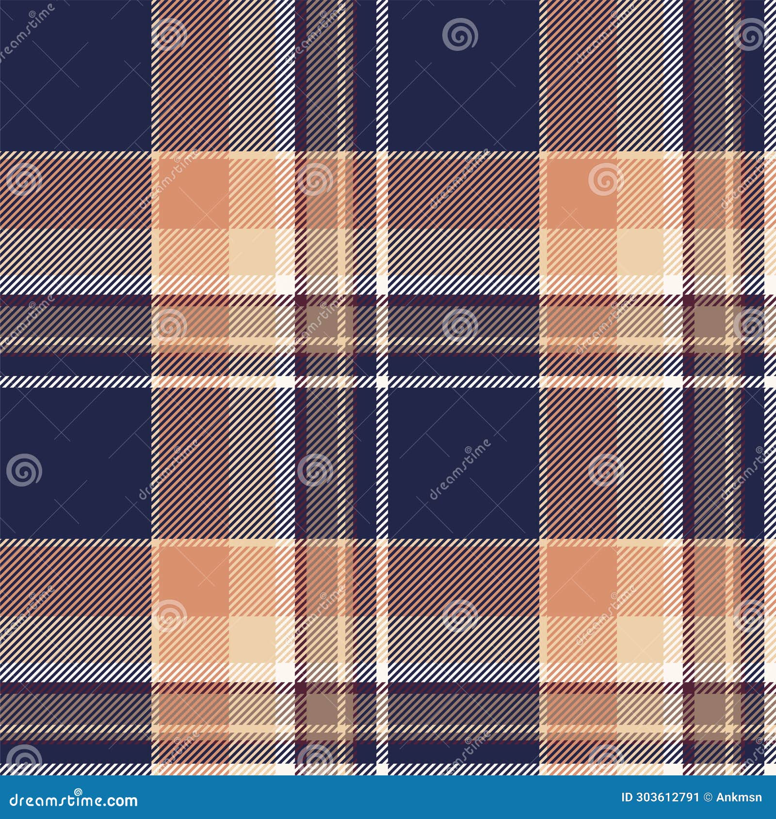 Plaid Seamless Pattern in Blue. Check Fabric Texture Stock Vector ...