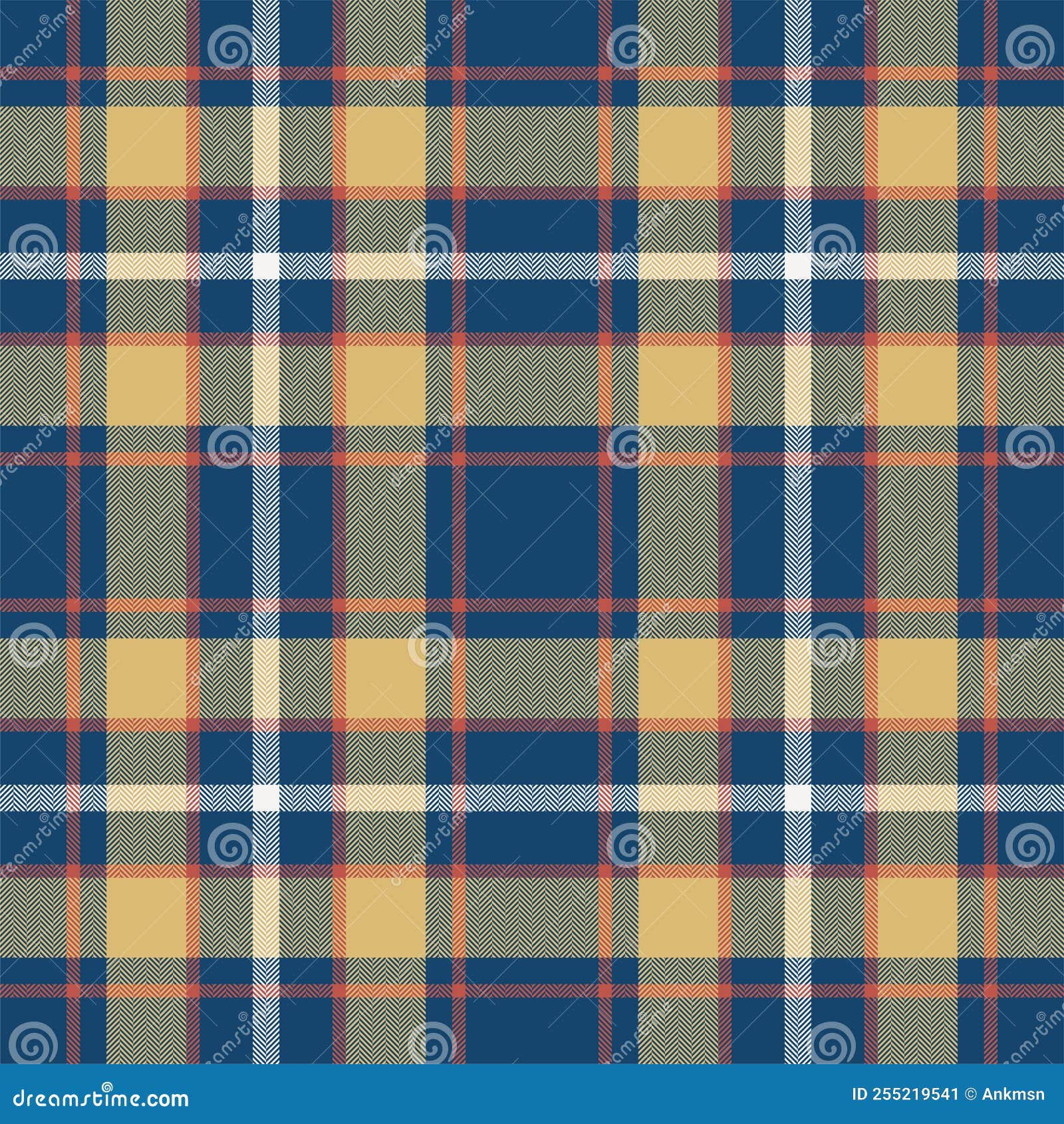 Plaid Seamless Pattern in Blue. Check Fabric Texture Stock Vector ...