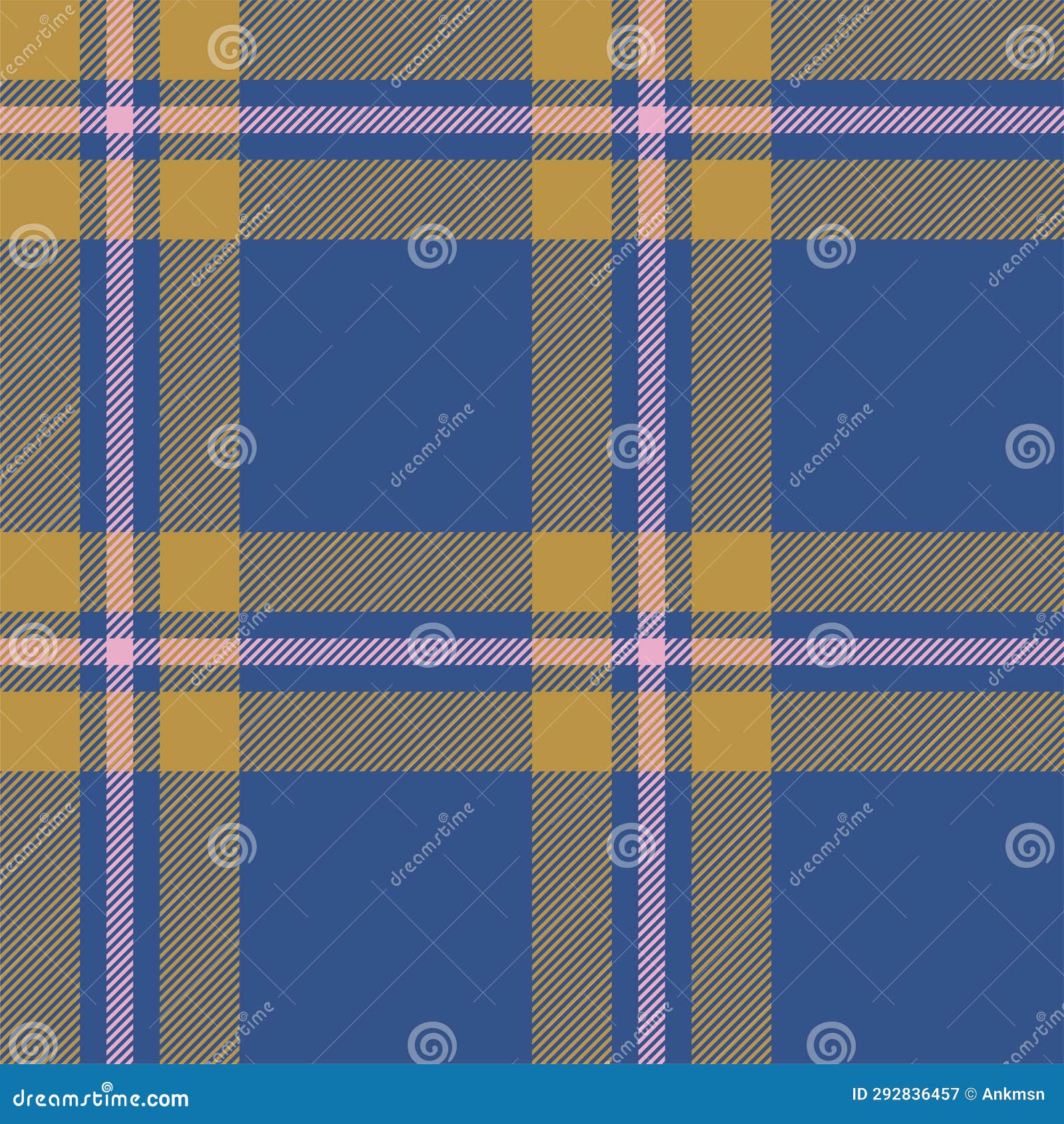 Plaid Seamless Pattern in Blue. Check Fabric Texture Stock Vector ...