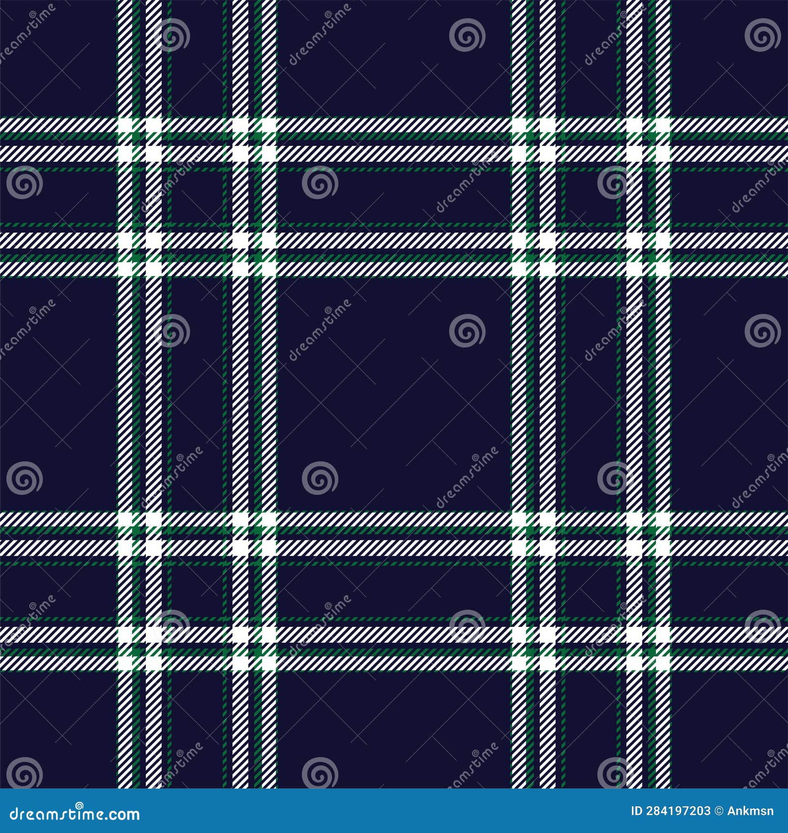 Plaid Seamless Pattern in Blue. Check Fabric Texture Stock Vector ...