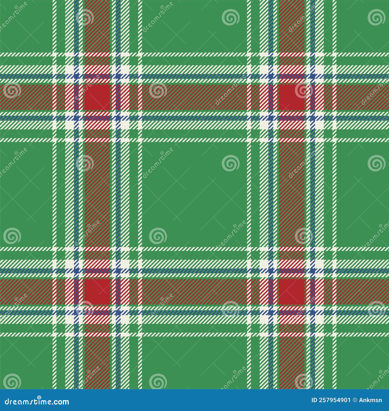 Plaid Seamless Pattern in Green. Check Fabric Texture Stock Vector ...