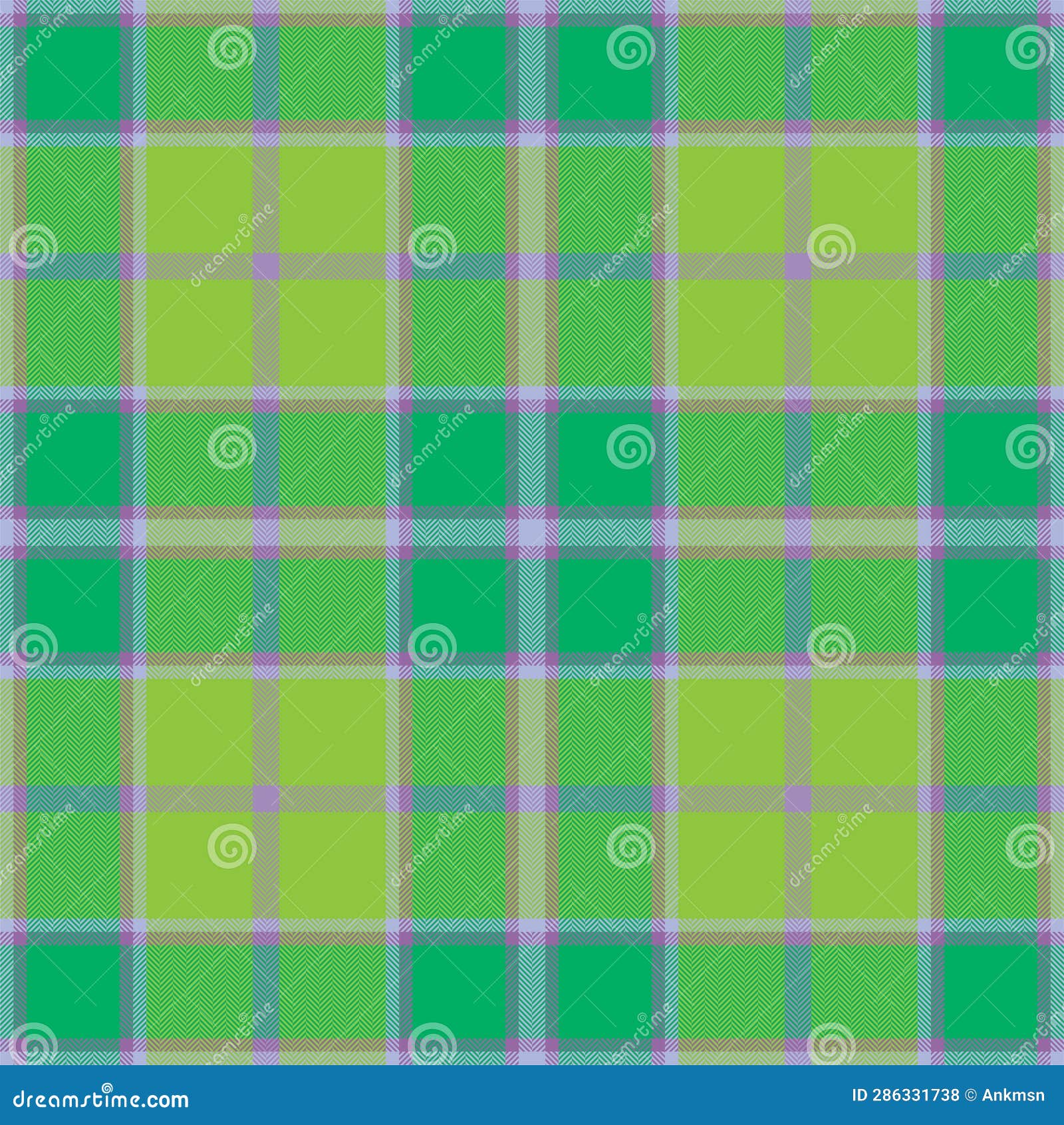 Plaid Seamless Pattern in Green. Check Fabric Texture Stock Vector ...