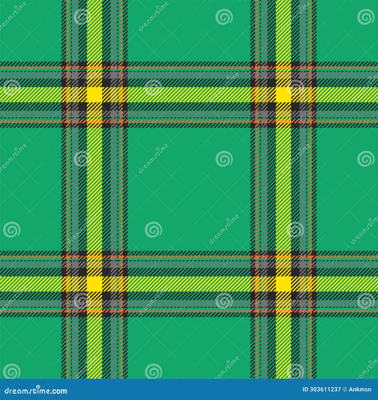 Plaid Seamless Pattern in Green. Check Fabric Texture Stock Vector ...