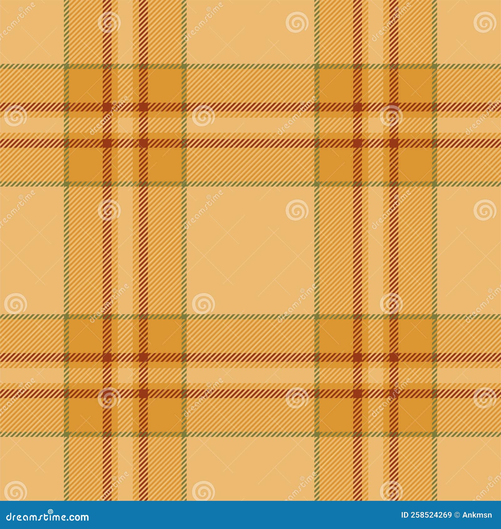 Plaid Seamless Pattern in Orange. Check Fabric Texture Stock Vector ...