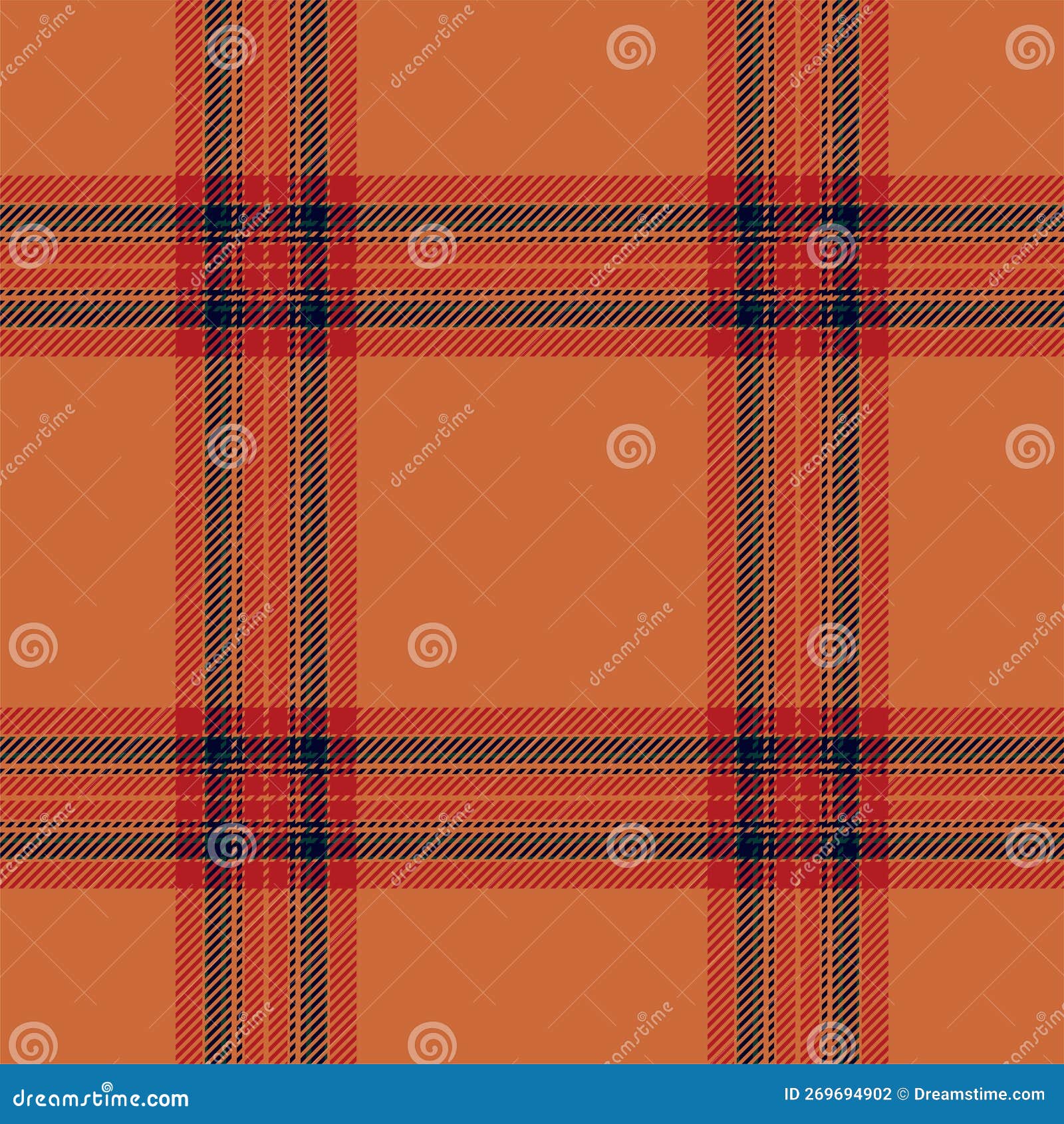Plaid Seamless Pattern in Orange. Check Fabric Texture Stock Vector ...