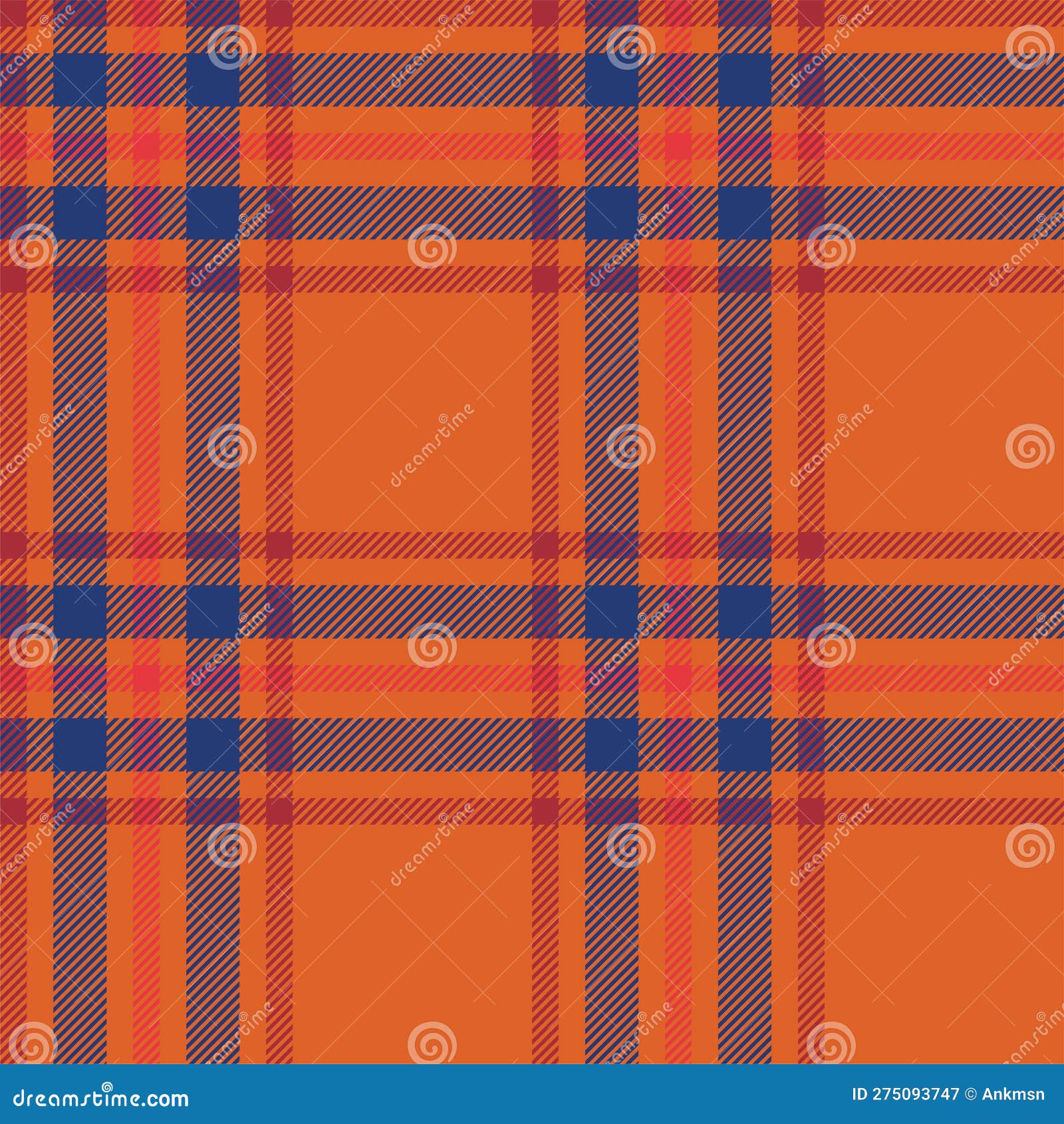Plaid Seamless Pattern in Orange. Check Fabric Texture Stock Vector ...