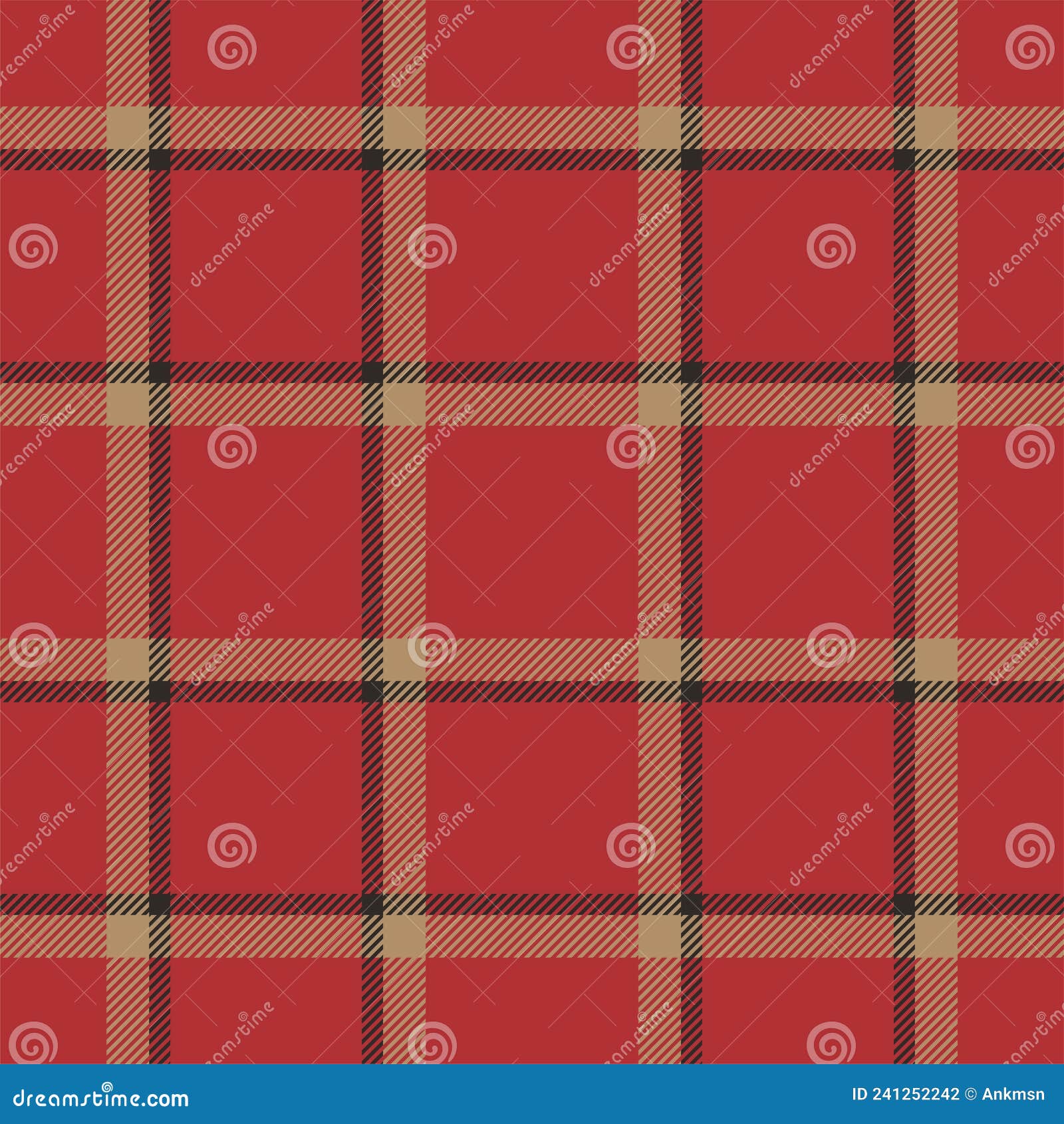 Plaid Seamless Pattern in Red. Check Fabric Texture Stock Vector ...