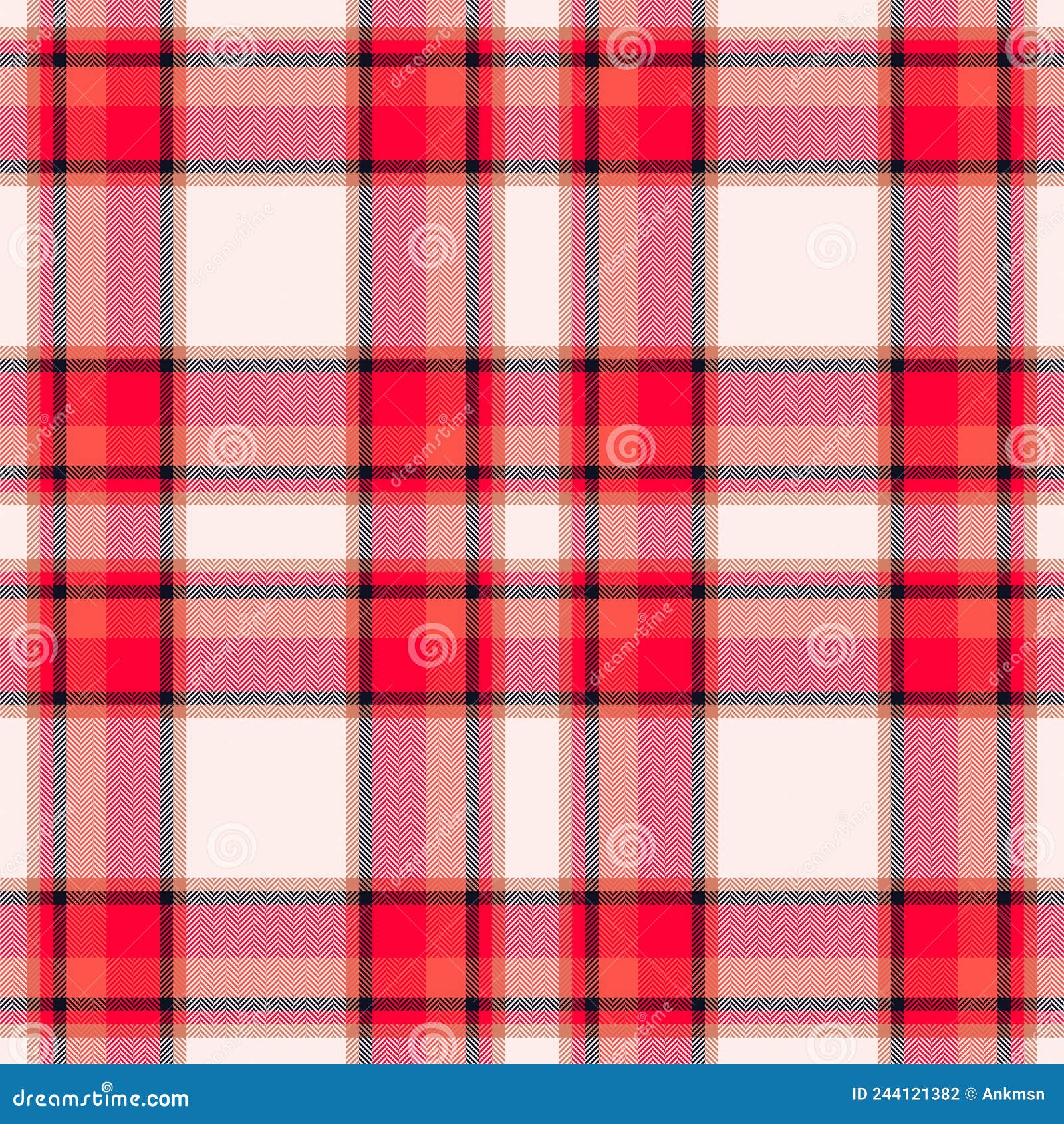 Plaid Seamless Pattern in Red. Check Fabric Texture Stock Vector ...