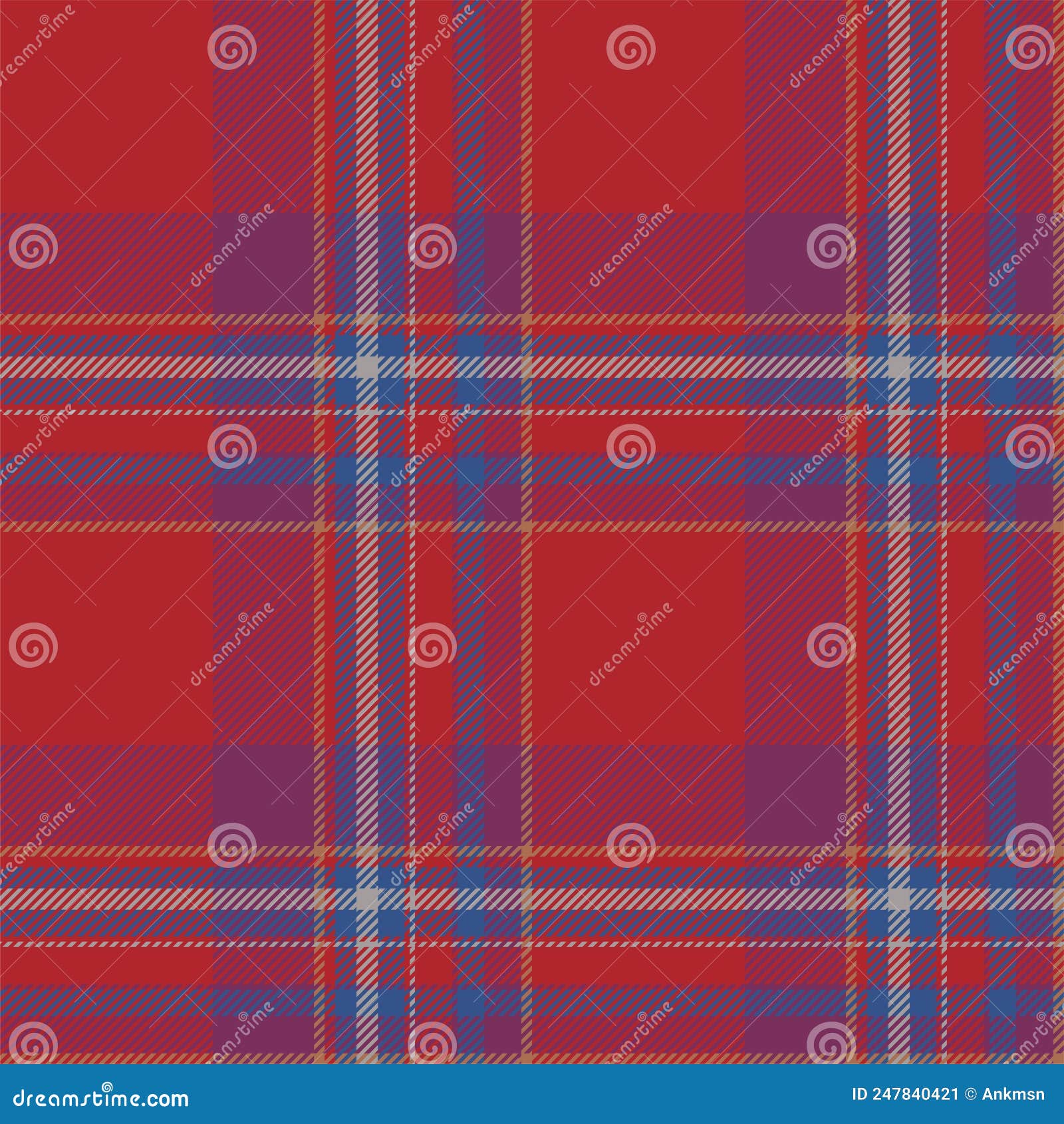 Plaid Seamless Pattern in Red. Check Fabric Texture Stock Vector ...