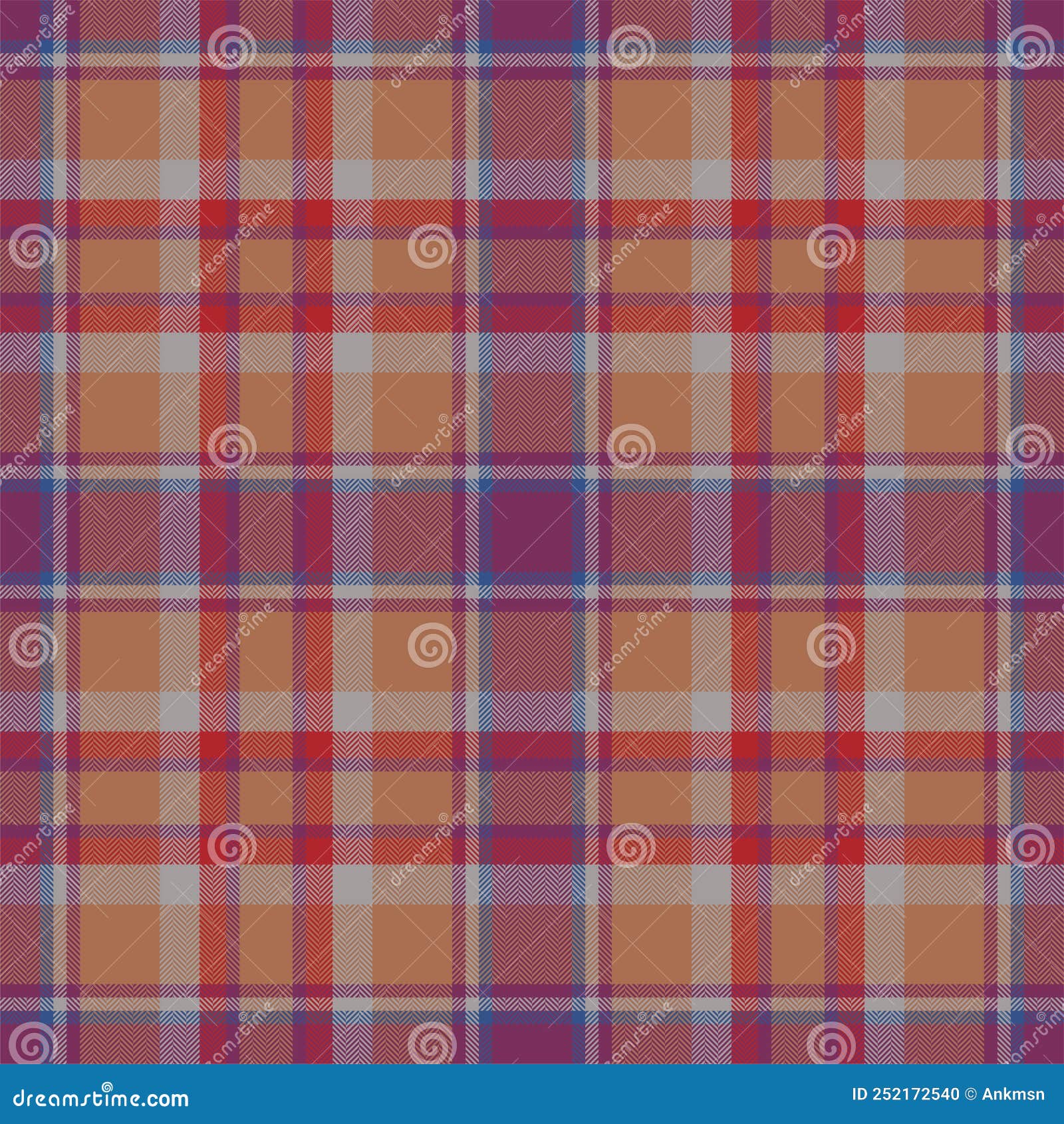 Plaid Seamless Pattern in Red. Check Fabric Texture Stock Vector ...