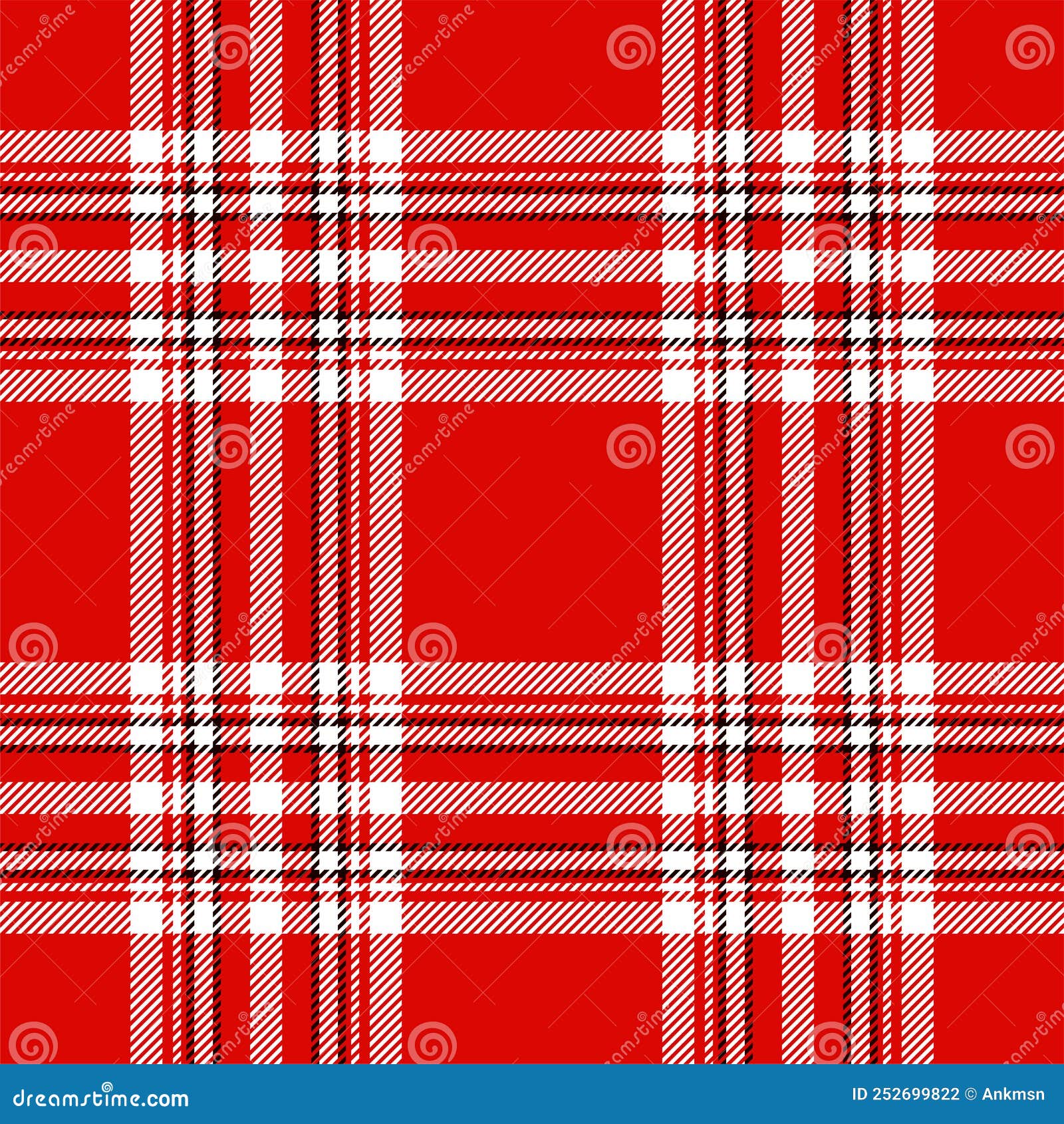 Plaid Seamless Pattern in Red. Check Fabric Texture Stock Vector ...