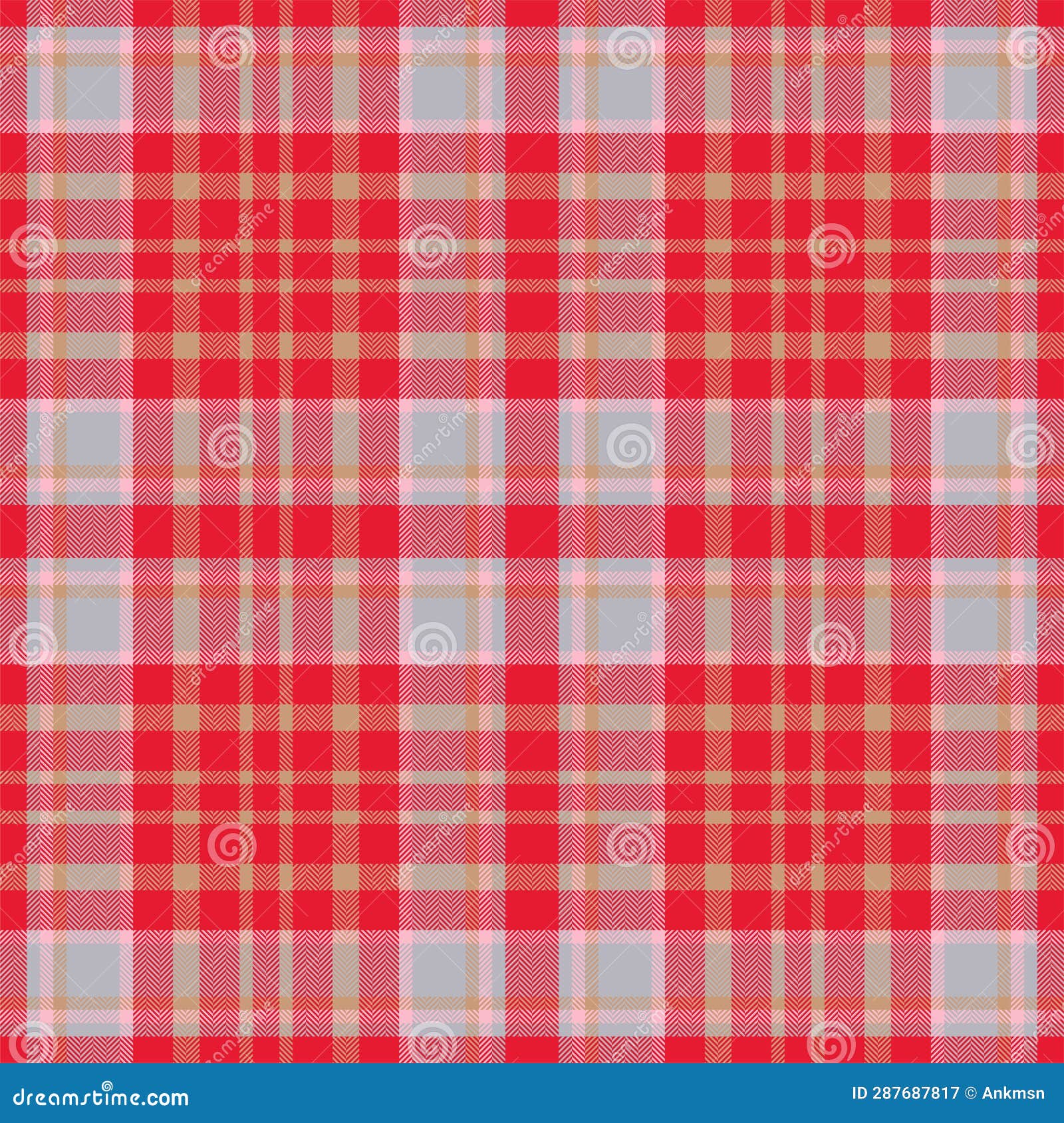 Plaid Seamless Pattern in Red. Check Fabric Texture Stock Vector ...