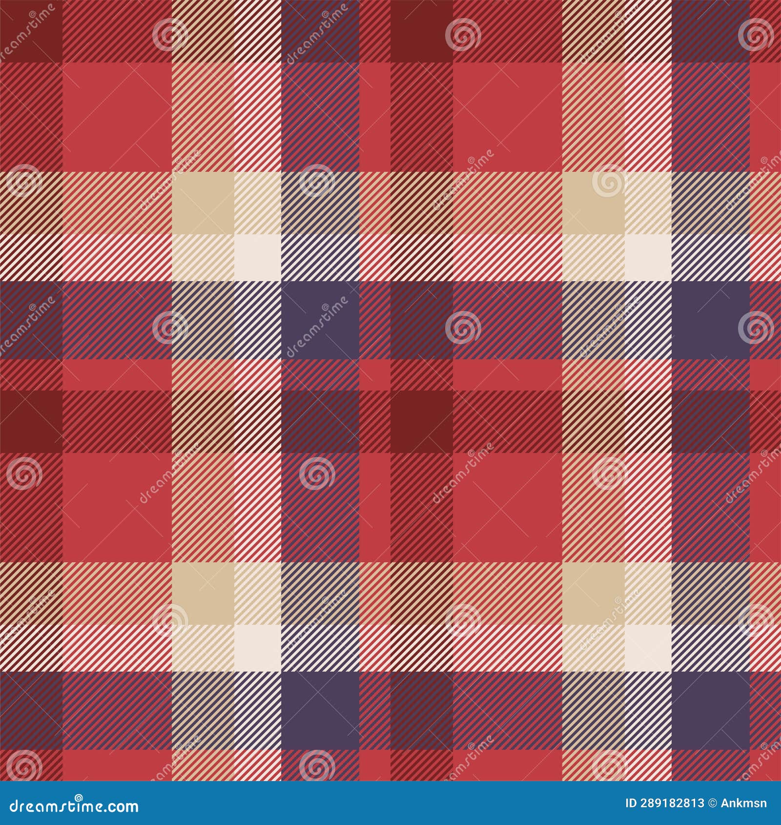 Plaid Seamless Pattern in Red. Check Fabric Texture Stock Vector ...