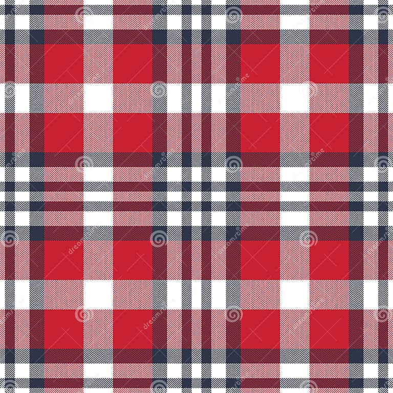 Plaid Seamless Pattern in Red. Check Fabric Texture Stock Vector ...