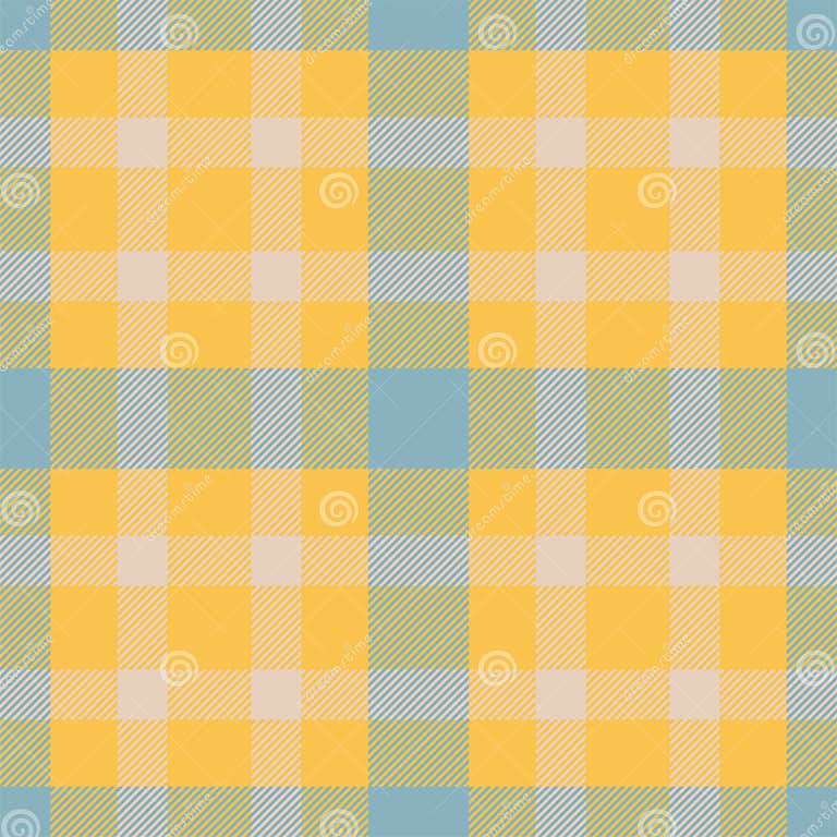 Plaid Seamless Pattern in Yellow. Check Fabric Texture Stock Vector ...