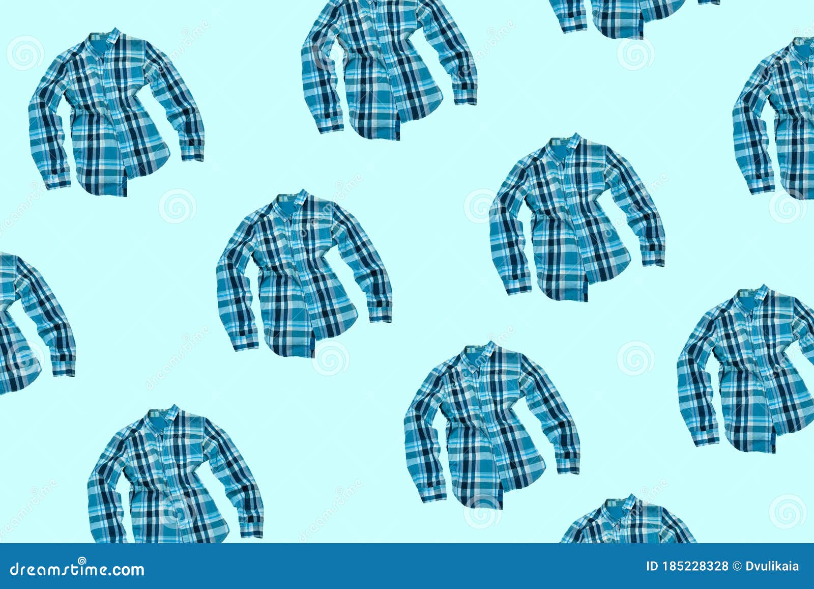 Plaid Shirt Pattern Isolated on a Blue Background Stock Illustration ...