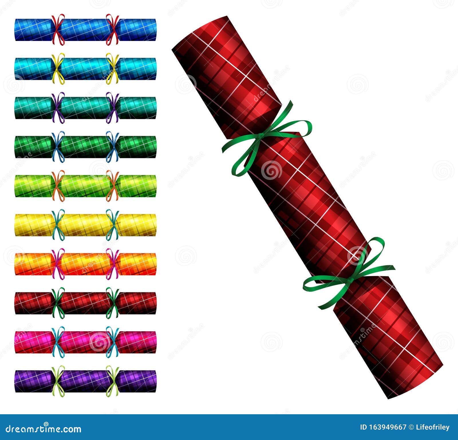 Plaid/Tartan Christmas Crackers Stock Vector - Illustration of bright ...
