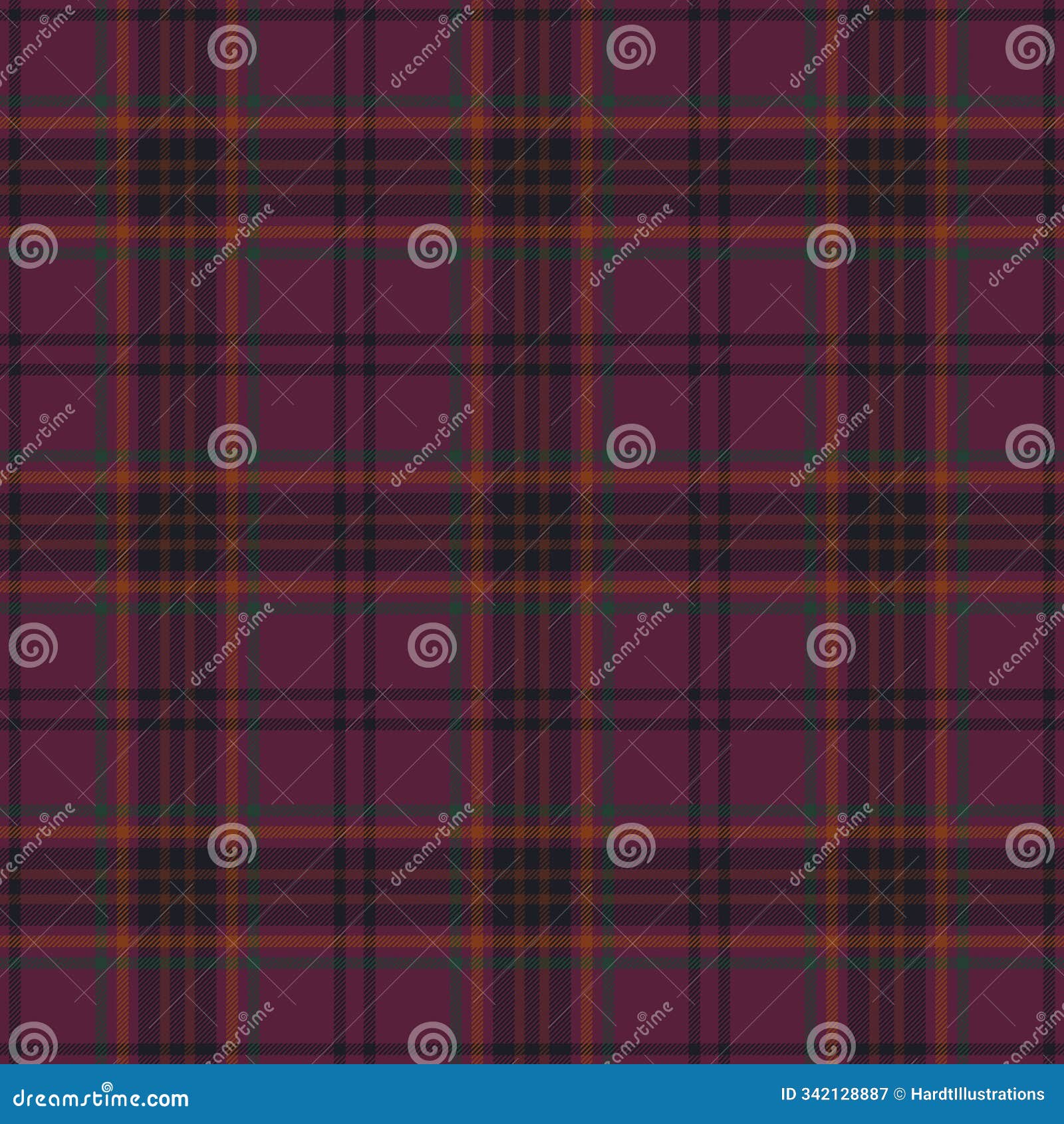 Dark Moody Autumn Plaid Check Seamless Pattern Stock Vector ...