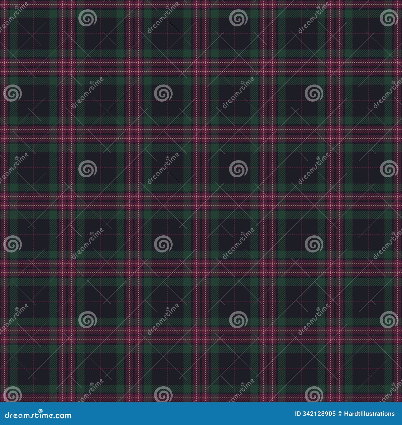 Dark Moody Autumn Plaid Check Seamless Pattern Stock Vector ...