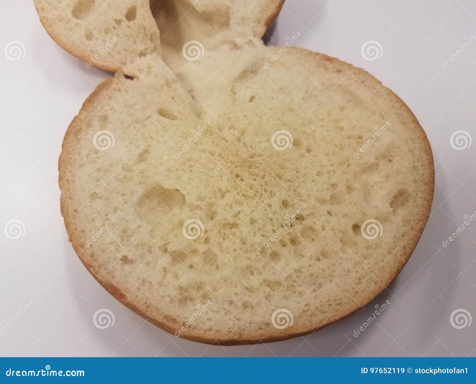 Plain bagel sliced open stock image. Image of halves - 97652119