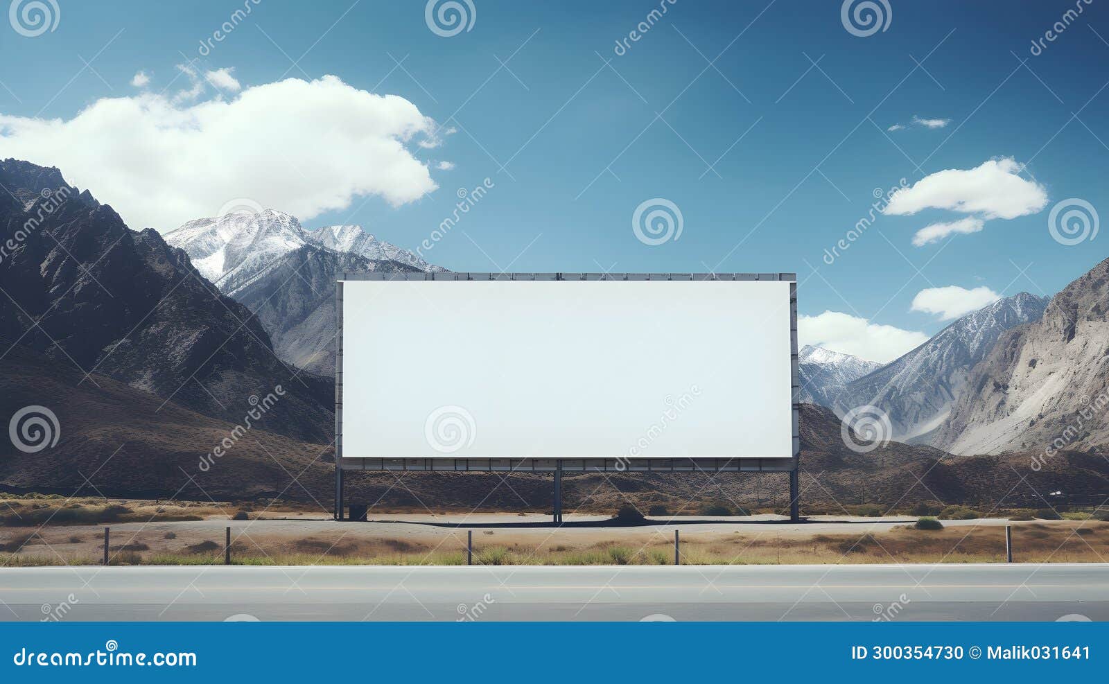 A Plain Billboard Mockup Against a Stunning Mountain Backdrop Stock ...