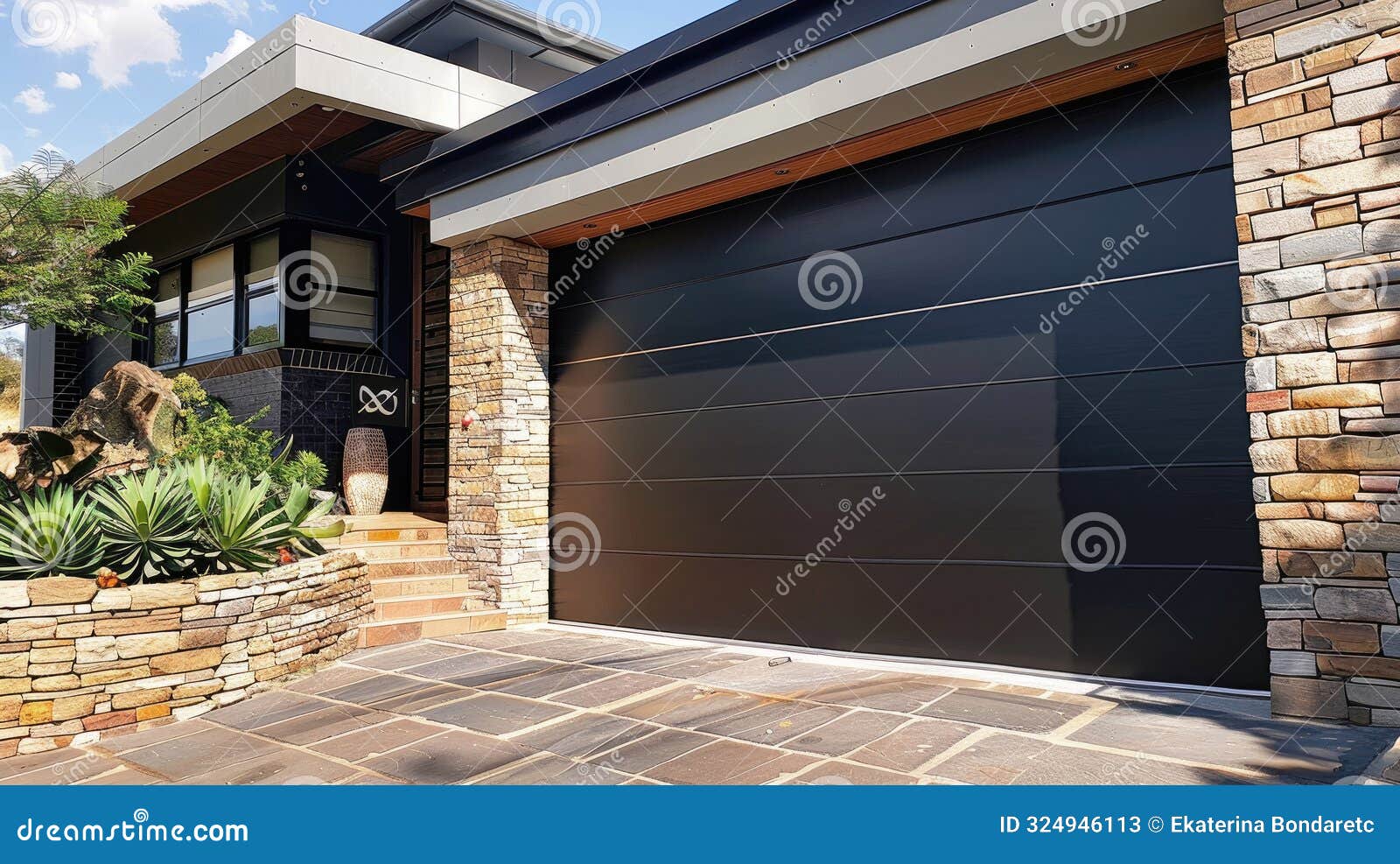 Plain Black Roll-up Horizontal Lined Metal Garage Door. Stock ...