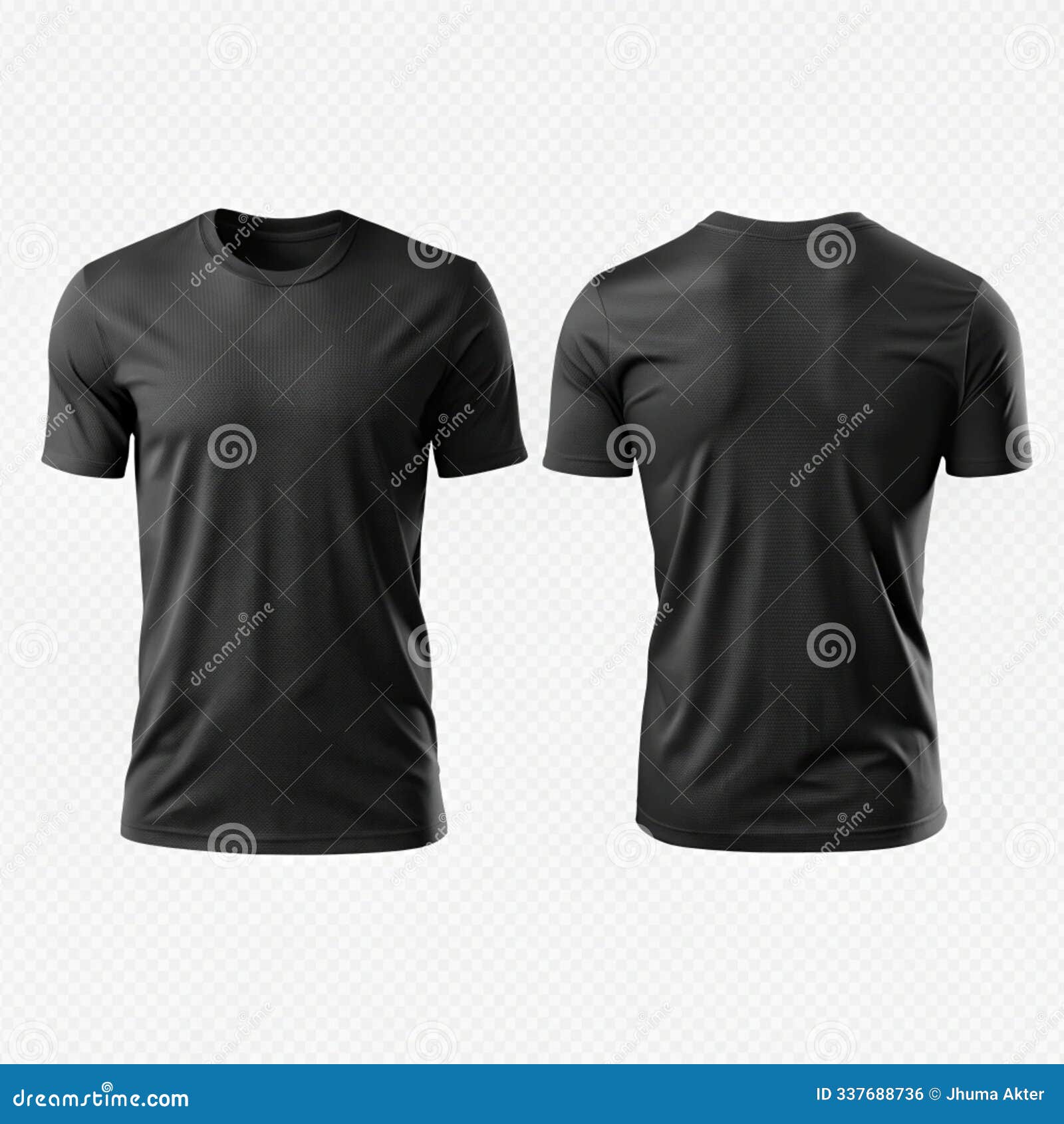 Plain Black T-Shirt Mockup - Front and Back View for Design Projects ...