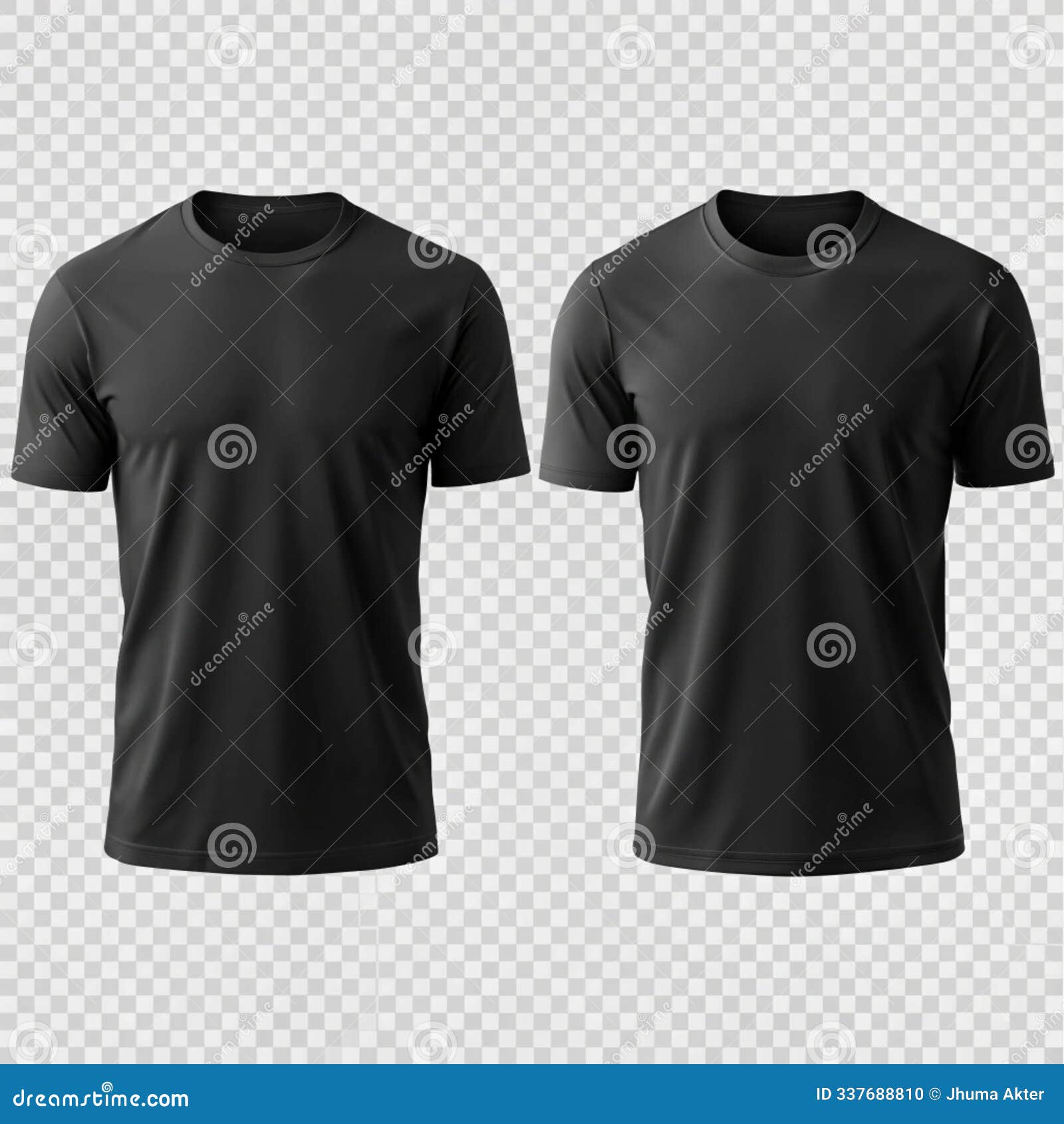 Plain Black T-Shirt Mockup - Front and Back View for Design Projects ...