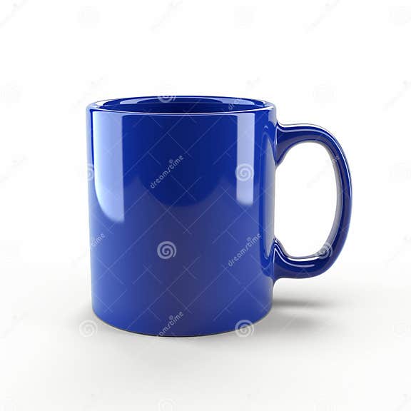 Plain Blue Coffee Mug with Handle, Isolated on a White Background ...