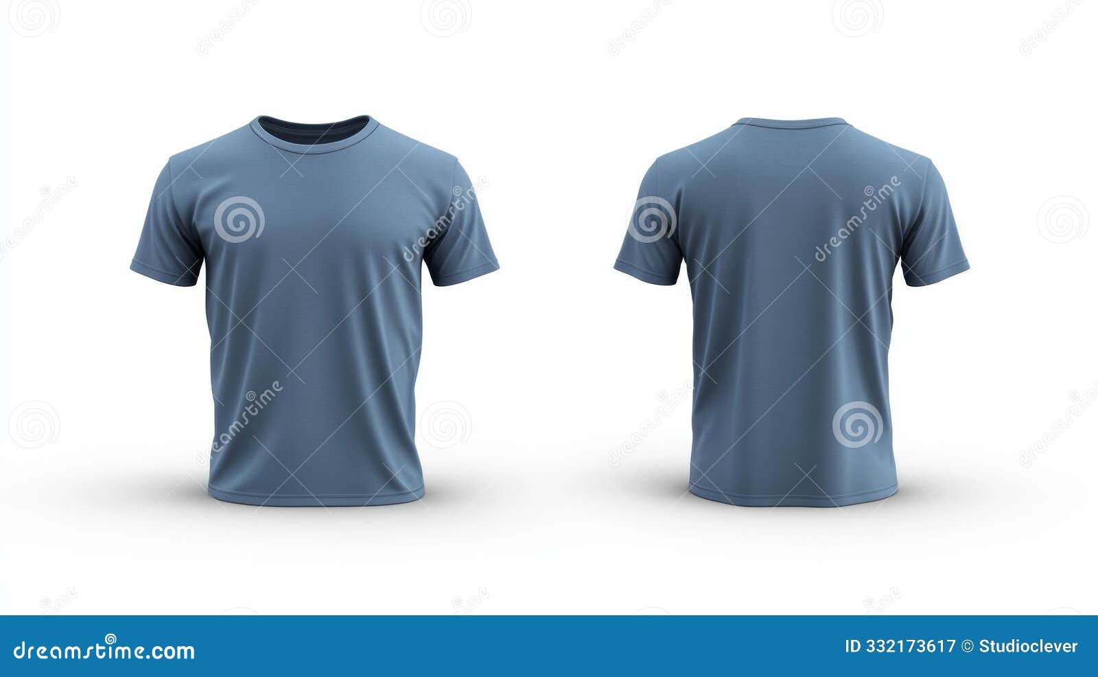 Plain Blue T-Shirt Front and Back View Generative AI Stock Illustration ...