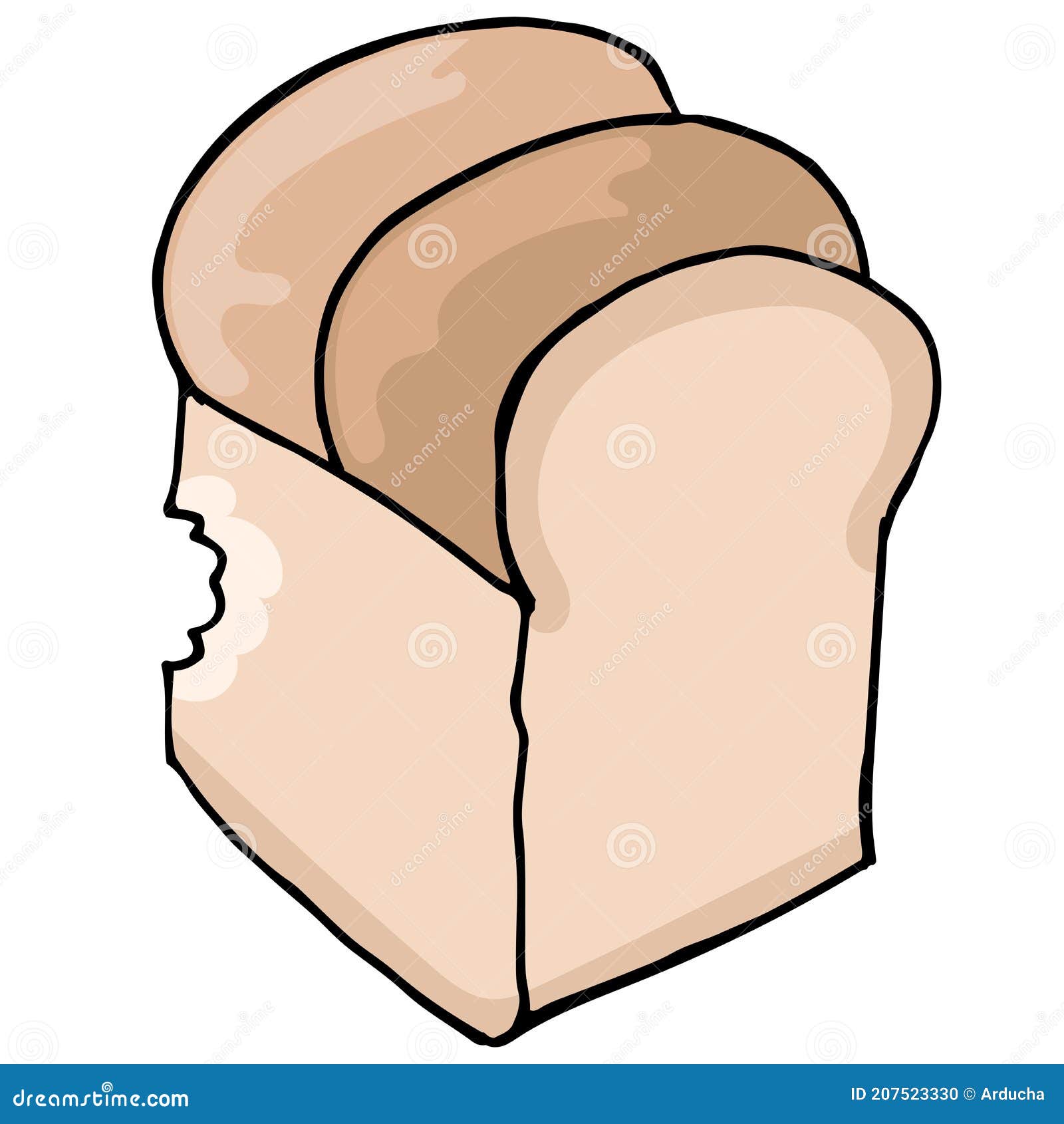 Plain Bread Doodle Comic Draw Stock Vector - Illustration of character ...