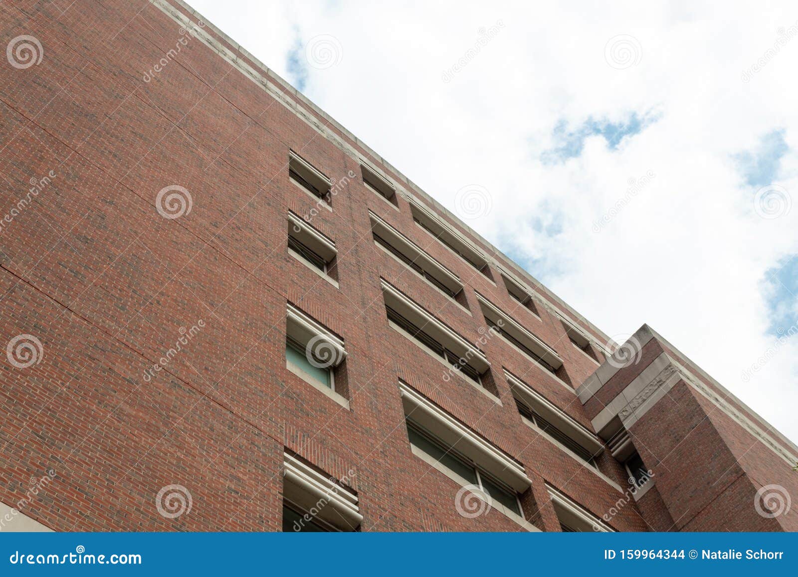 Plain Brick Facade of Featureless Generic Office Building Stock Photo ...