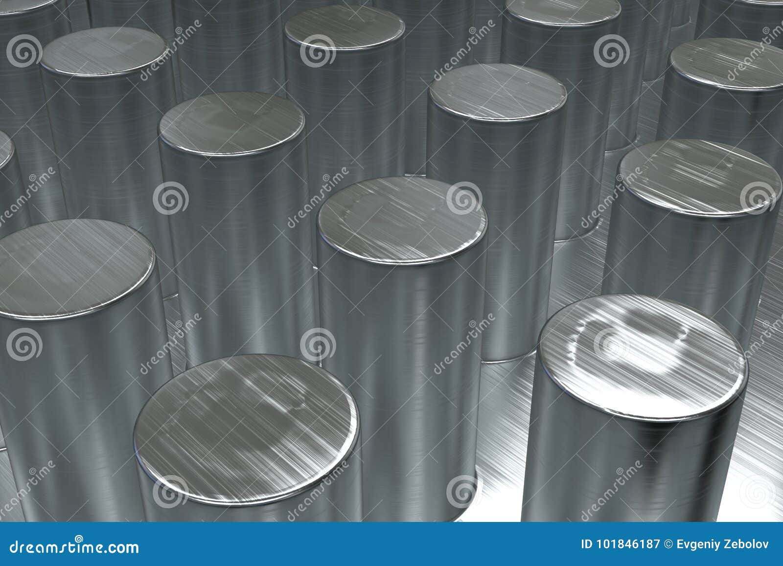 Plain Brushed Metal Surface with Cylinders Stock Illustration ...