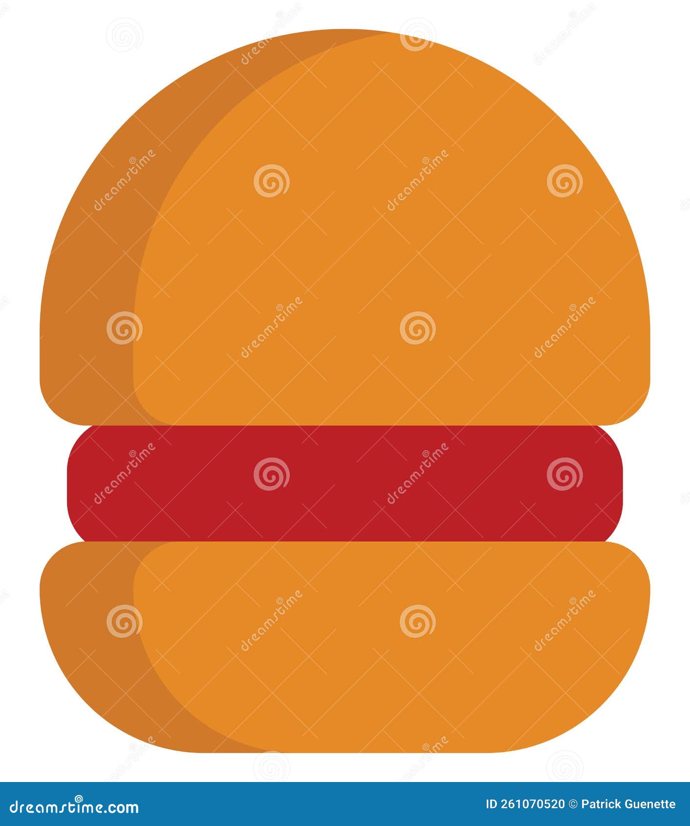 Plain burger, icon stock vector. Illustration of icon - 261070520