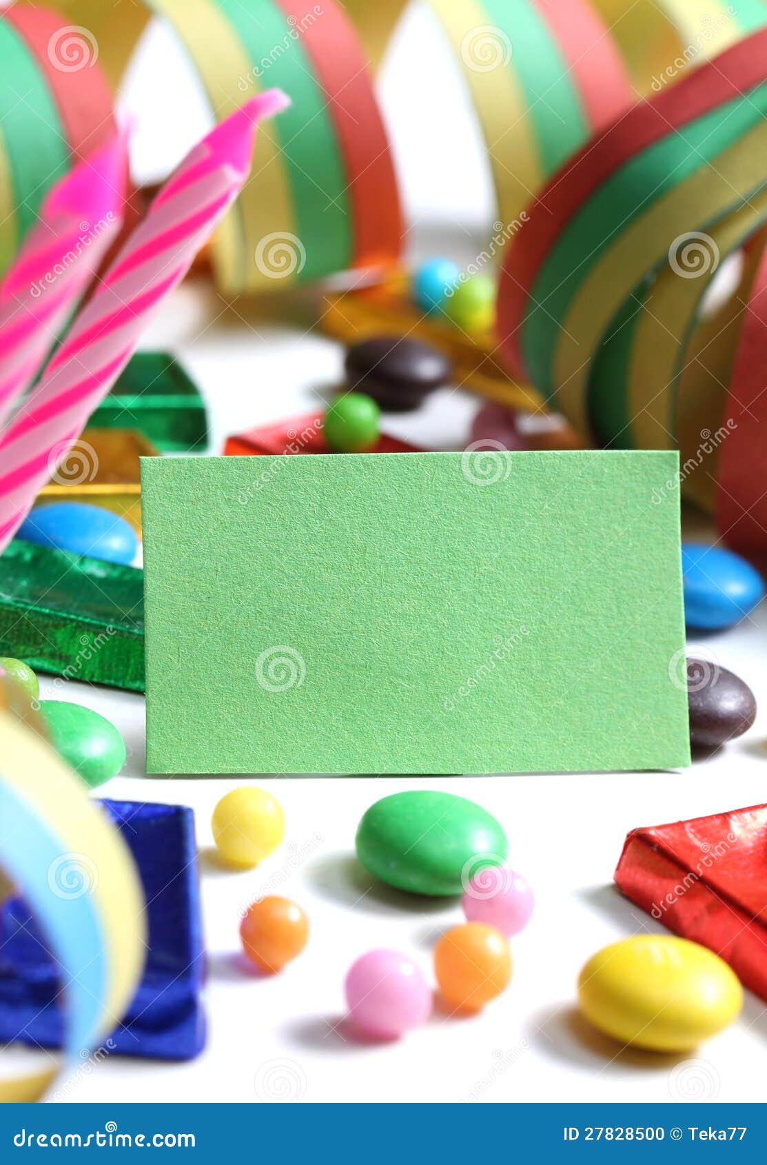 Plain Card with Party Decoration Background Stock Photo - Image of ...