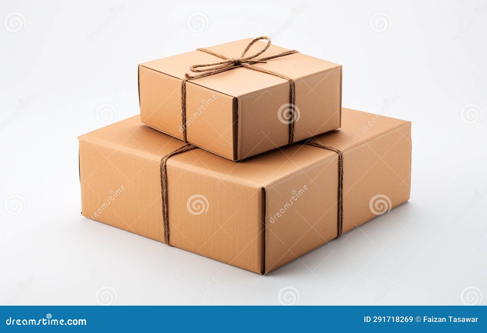 "Plain Cardboard Boxes for Delivery on a White Background" Generative ...