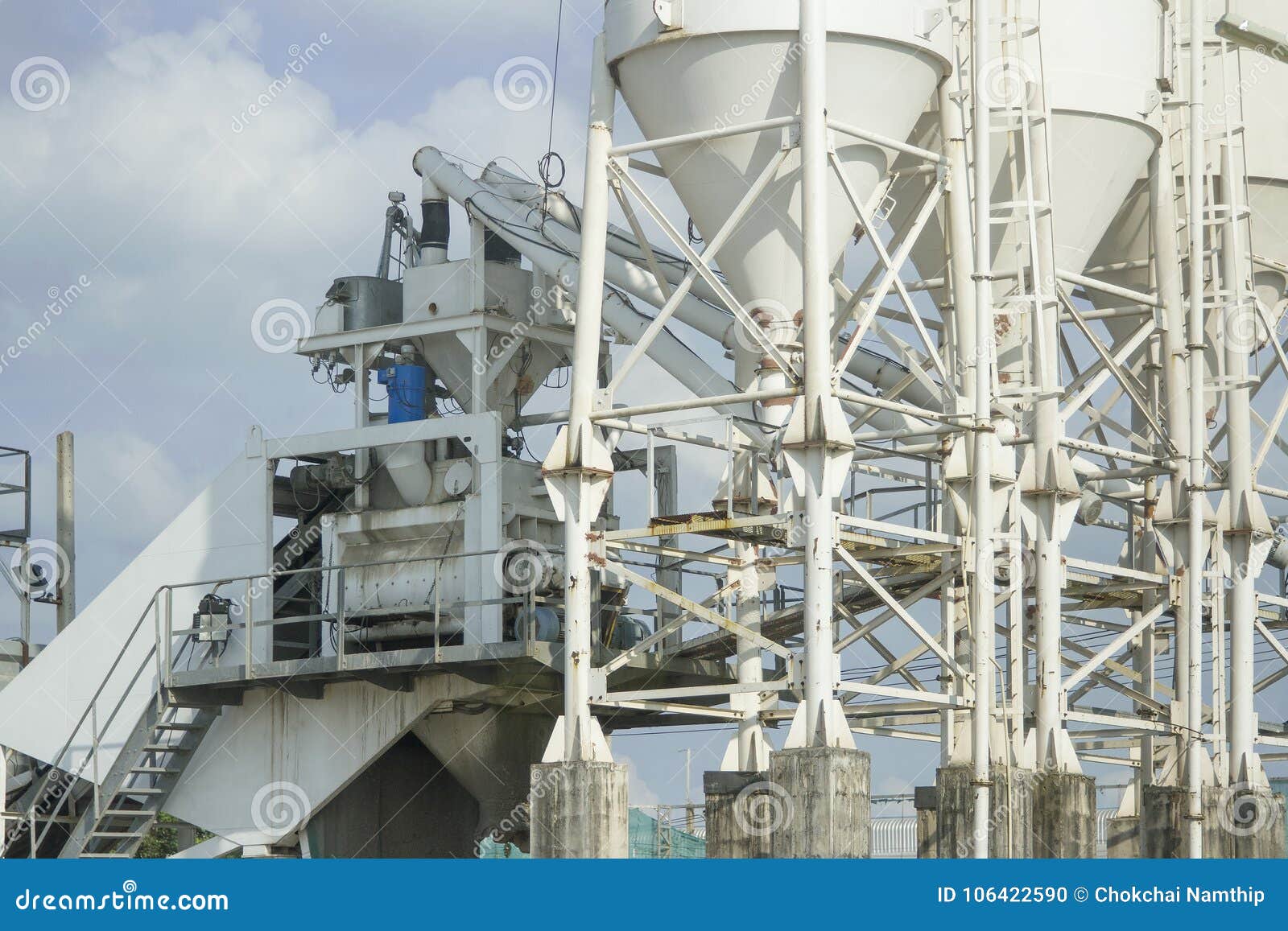 Plain Cement Mixer White Large on Daylight Stock Photo - Image of ...