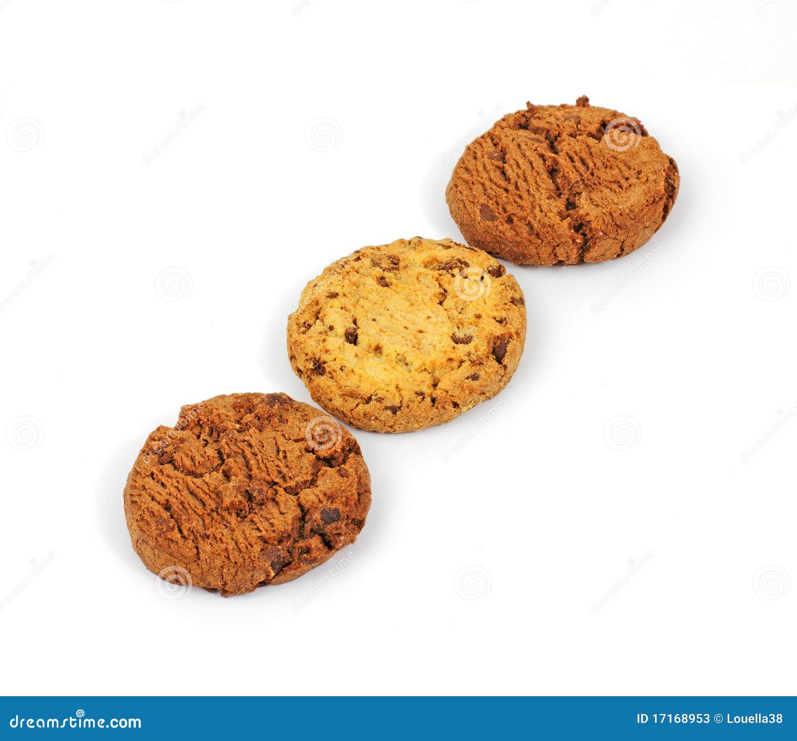Plain and Chocolate Chip Cookies Angle Stock Image - Image of delicious ...