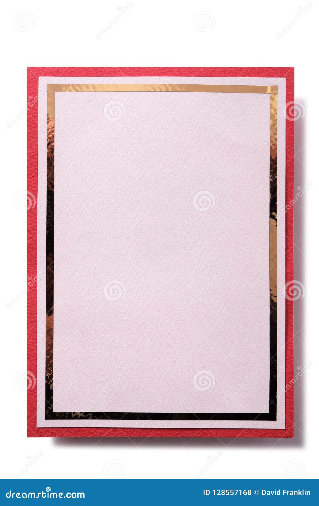 Plain Christmas Card Red Gold Frame Shiny Edge Vertical Stock Photo ...