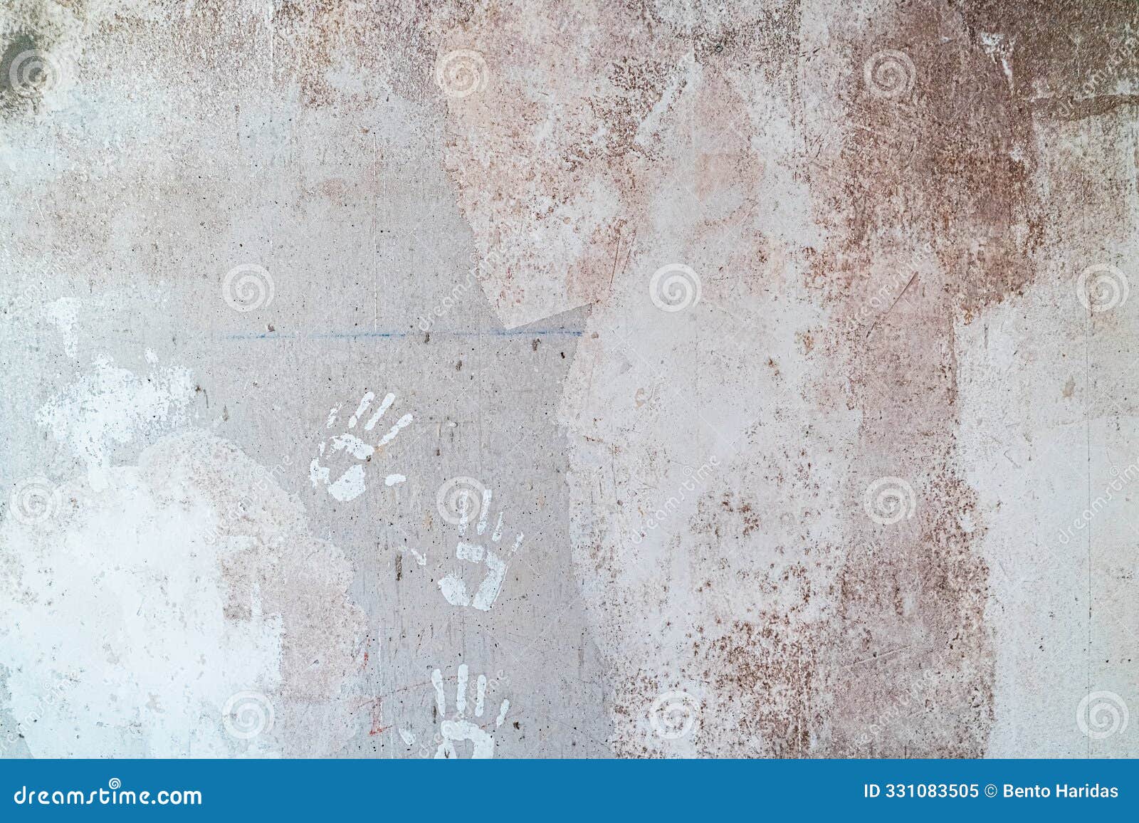 Plain Concrete and Plaster Construction Wall Texture with Handprints ...