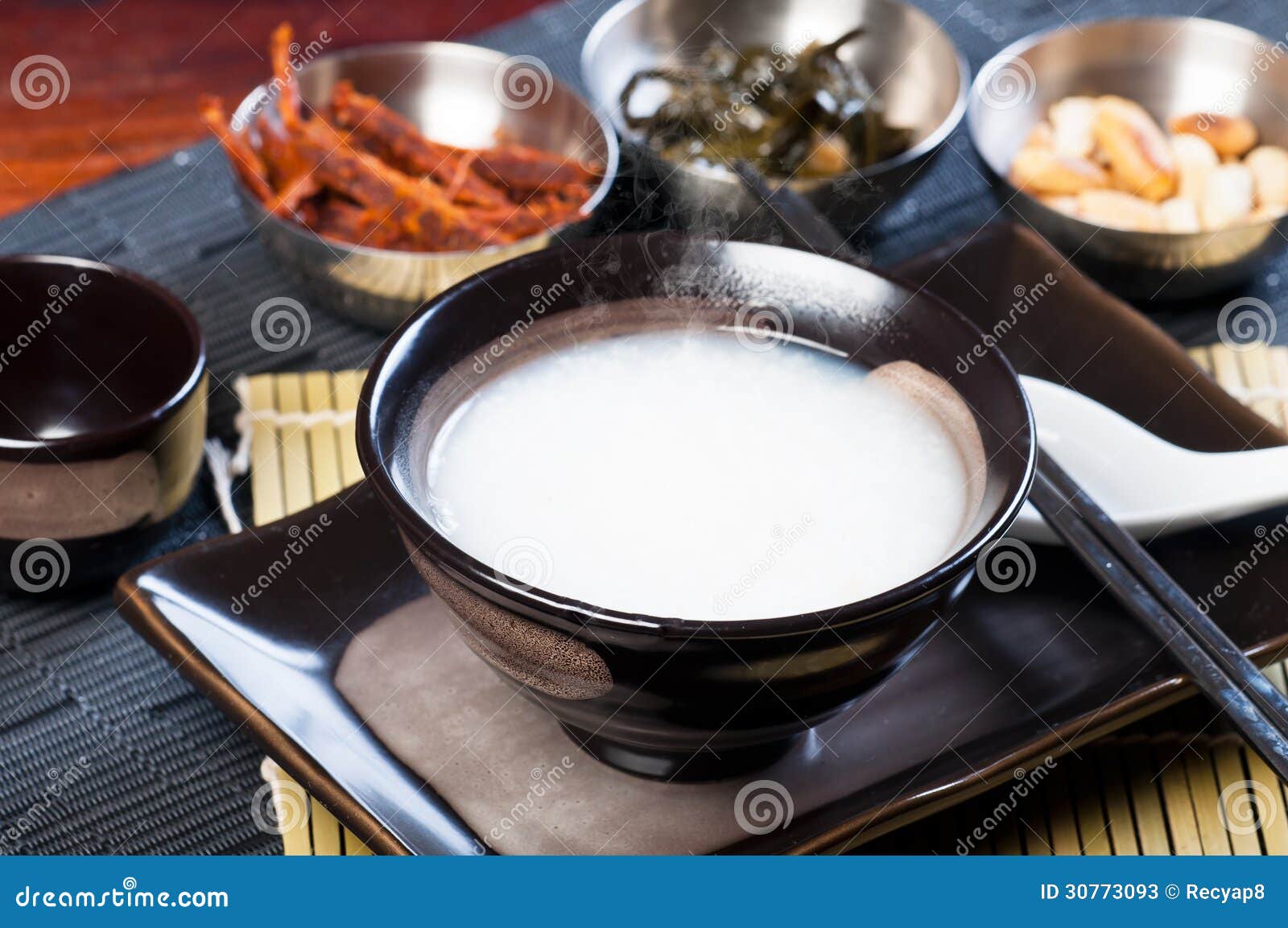 Plain Congee with Their Toppings Stock Image - Image of food, mahu ...