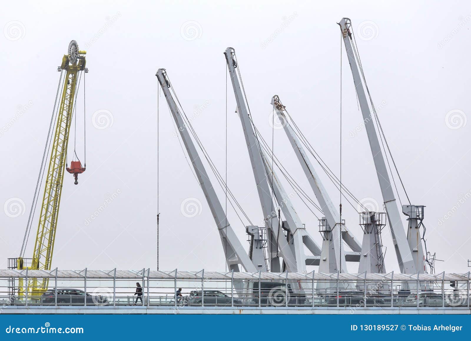 An Container Port in Fog Background Stock Image - Image of shipping ...