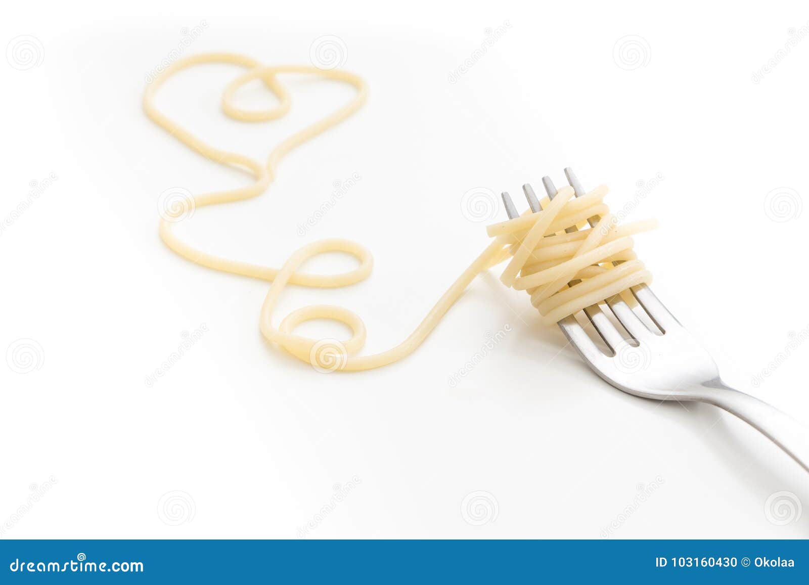 Plain Cooked Spaghetti Pasta On Fork With Swirl, On White Background ...