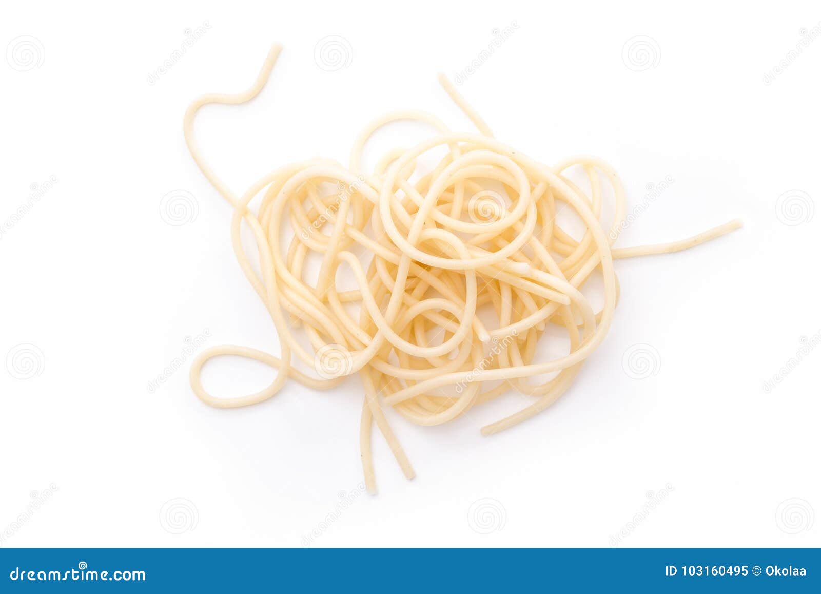 Plain Cooked Spaghetti Pasta On Fork With Swirl, On White Background ...